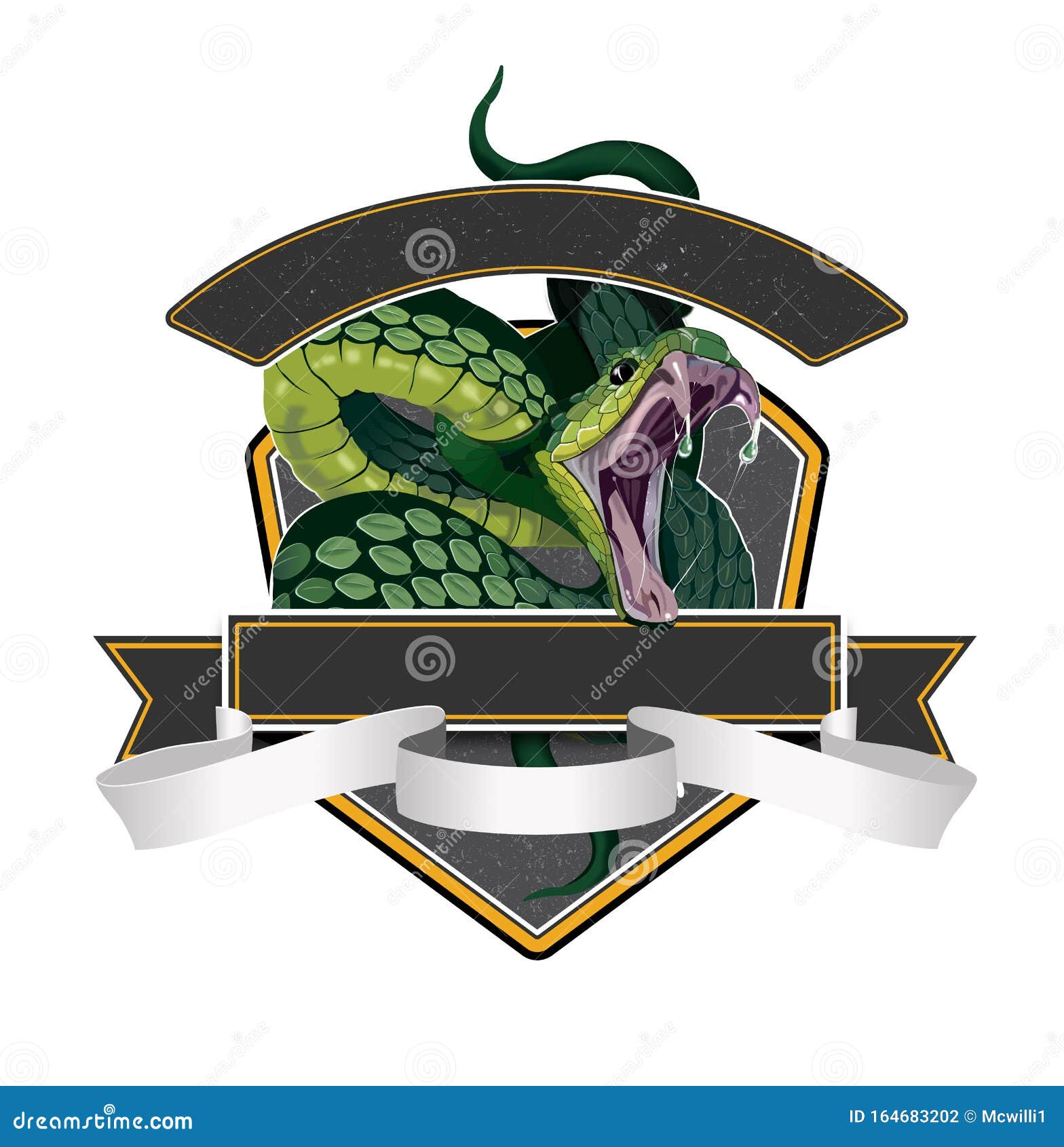 Shield with Snake Illustration Stock Vector - Illustration of graphic ...