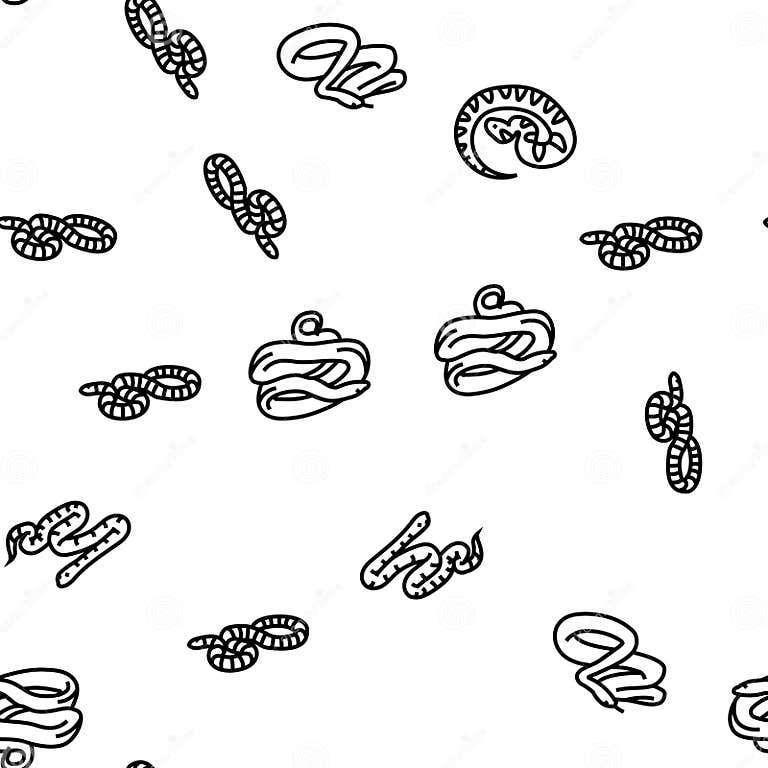 Snake Black Serpent Viper Cobra Vector Seamless Pattern Stock Vector ...