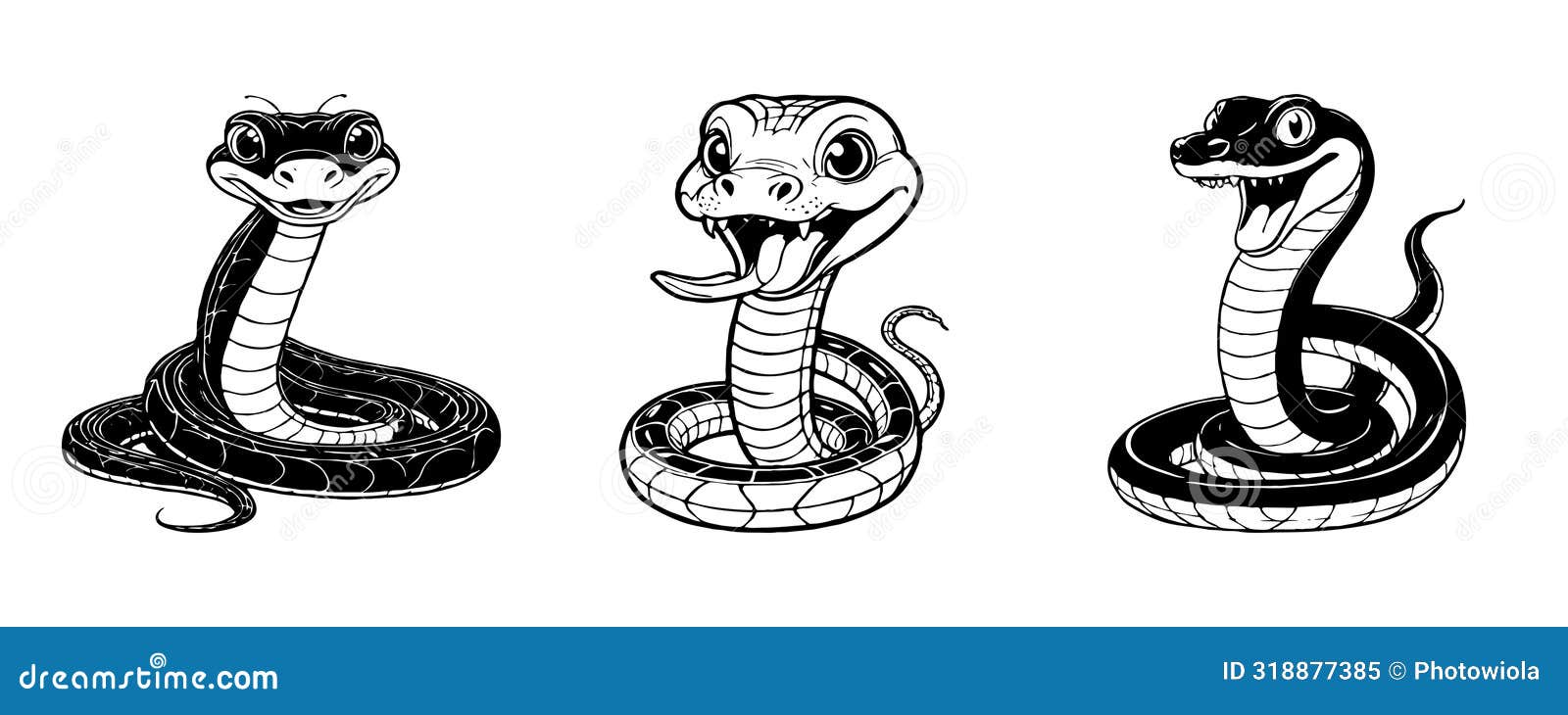 Snake . Black and White Illustration Stock Illustration - Illustration ...