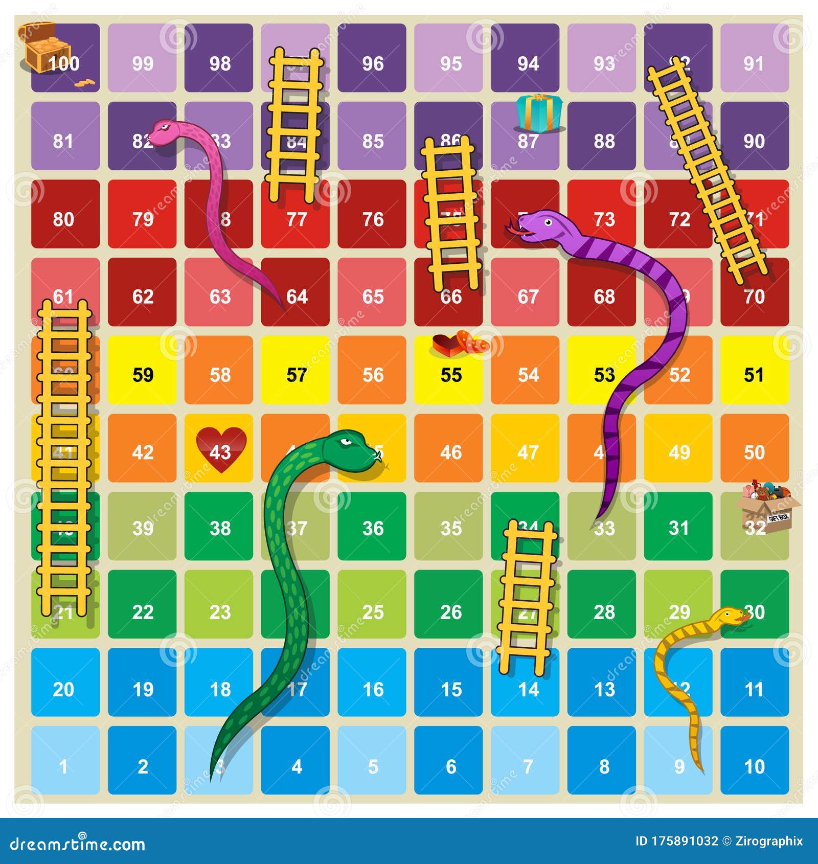 Snake Board Game Vector Illustration Stock Vector - Illustration of ...