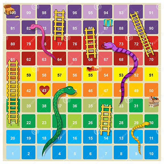 Snake Board Game Vector Illustration Stock Vector - Illustration of ...