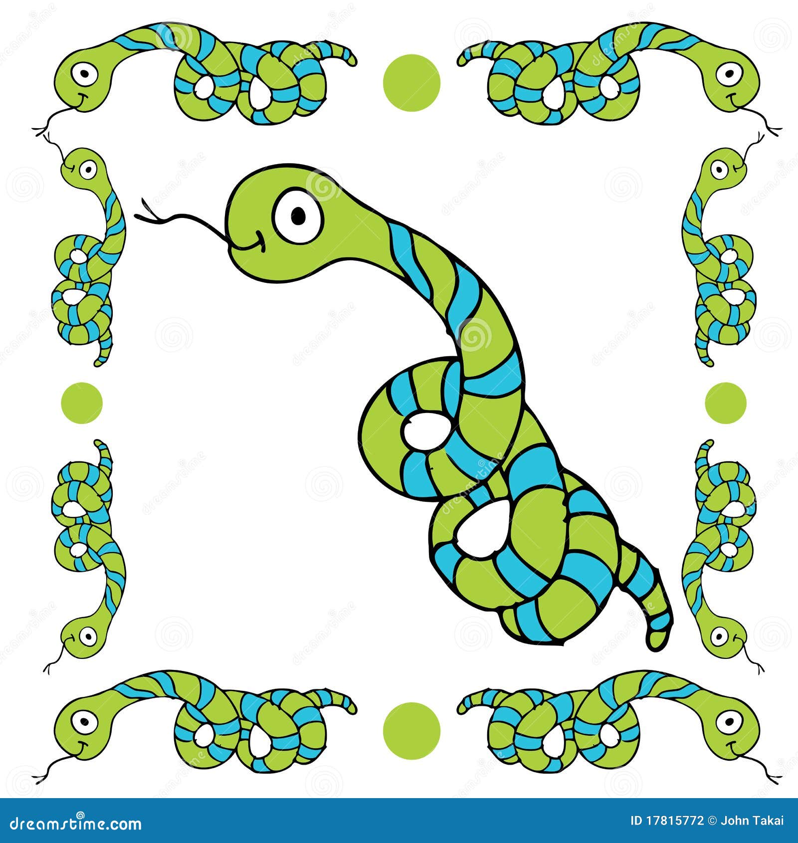Snake Border stock vector. Illustration of cute, hissing - 17815772