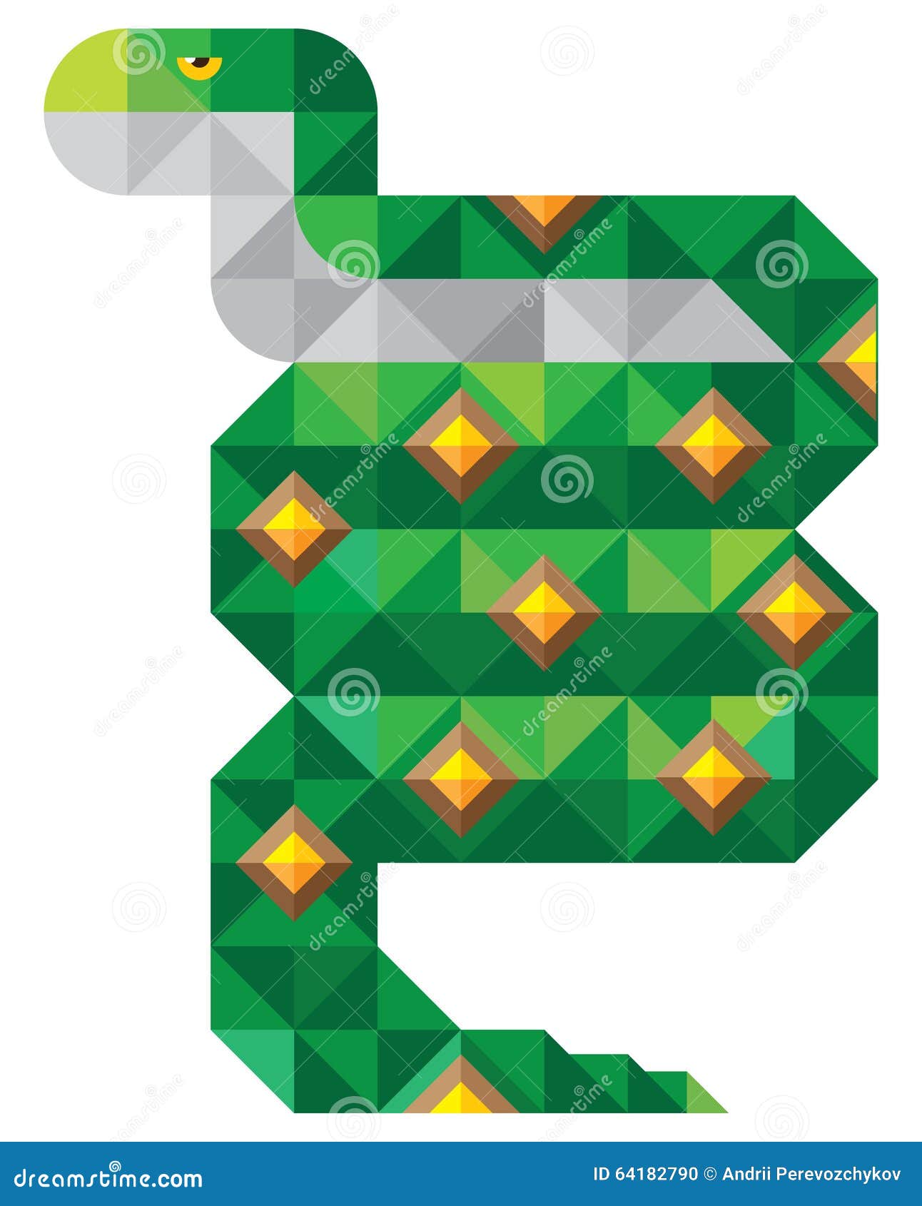 Snake Built of Triangular Elements Stock Vector - Illustration of ...
