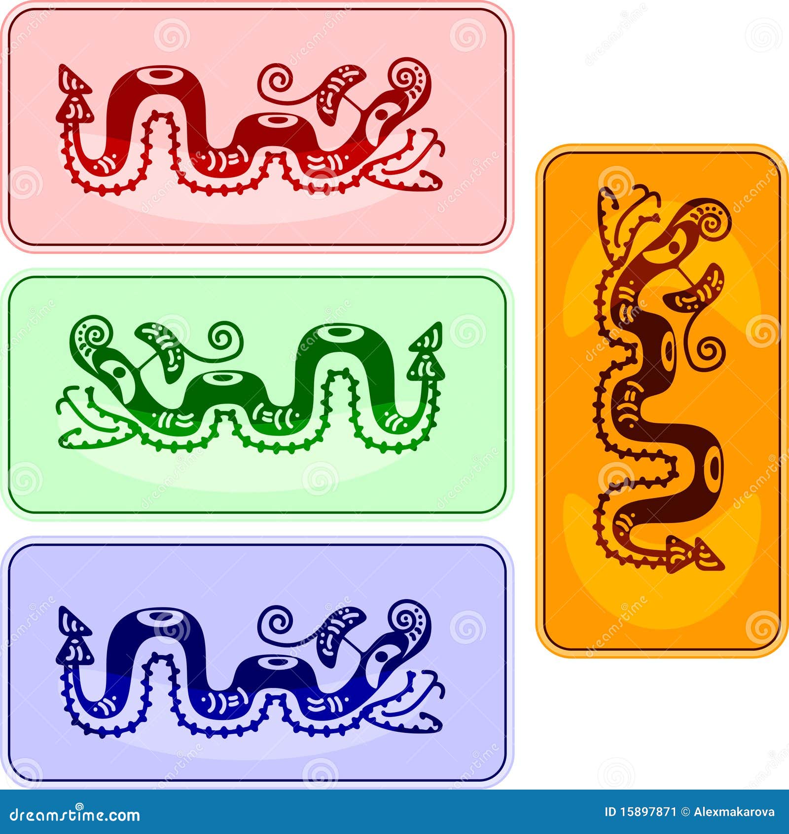Snake buttons stock vector. Illustration of symbol, authentic - 15897871