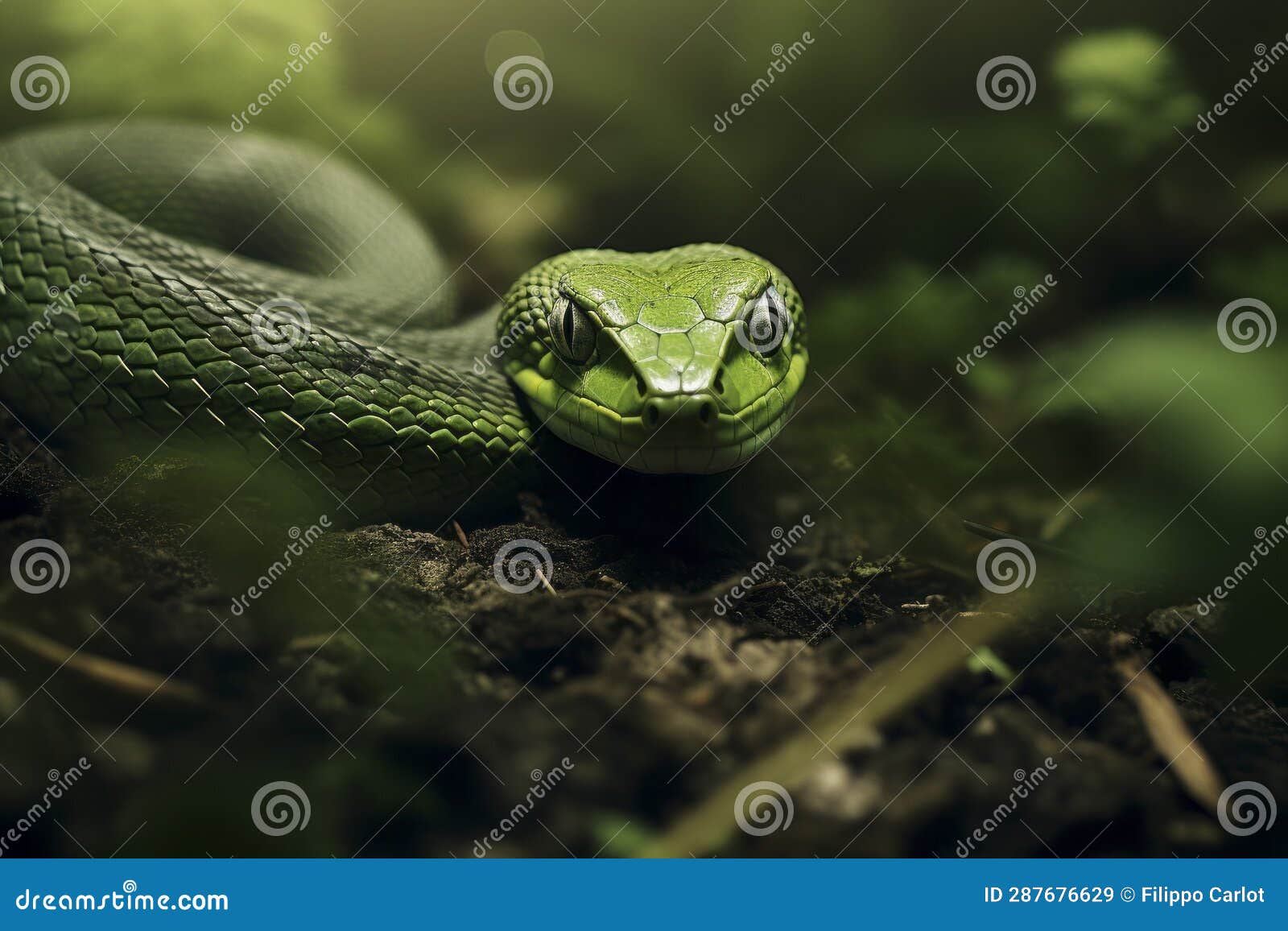 Snake Captured Shot in Nature Stock Illustration - Illustration of ...