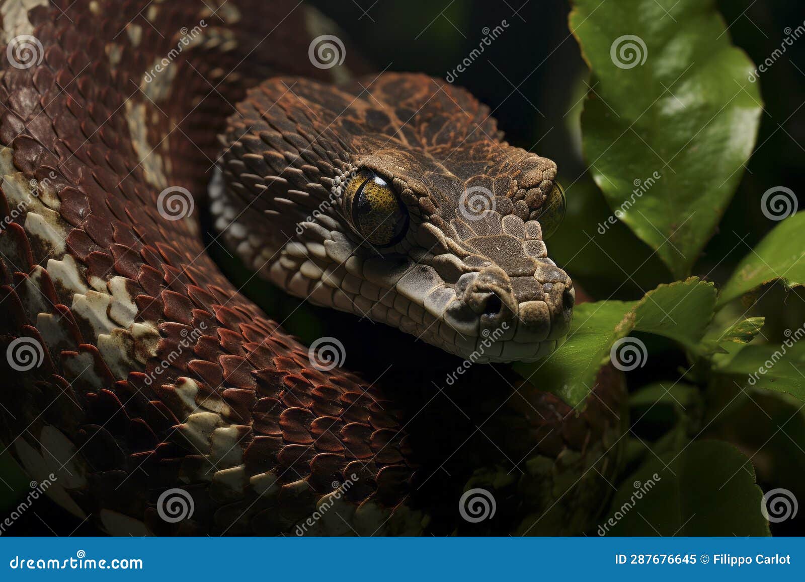 Snake Captured Shot in Nature Stock Illustration - Illustration of ...
