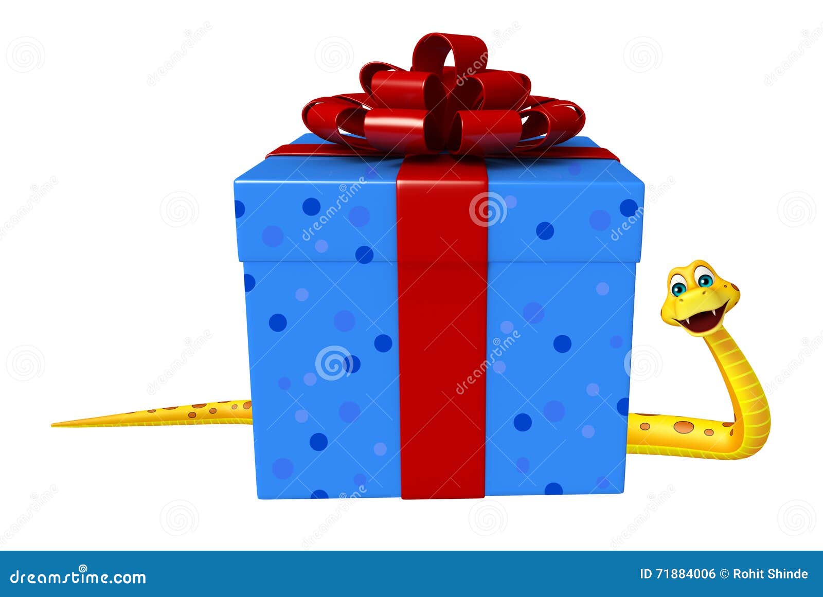 Snake Cartoon Character with Giftbox Stock Illustration - Illustration ...