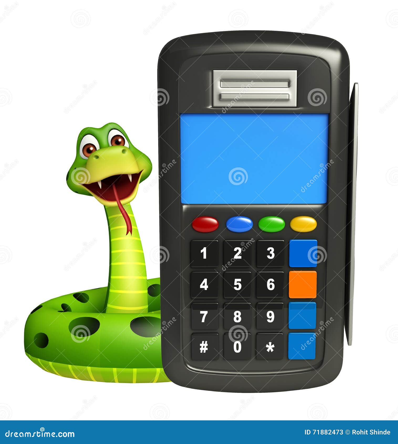 Snake Cartoon Character with Swap Machine Stock Illustration ...