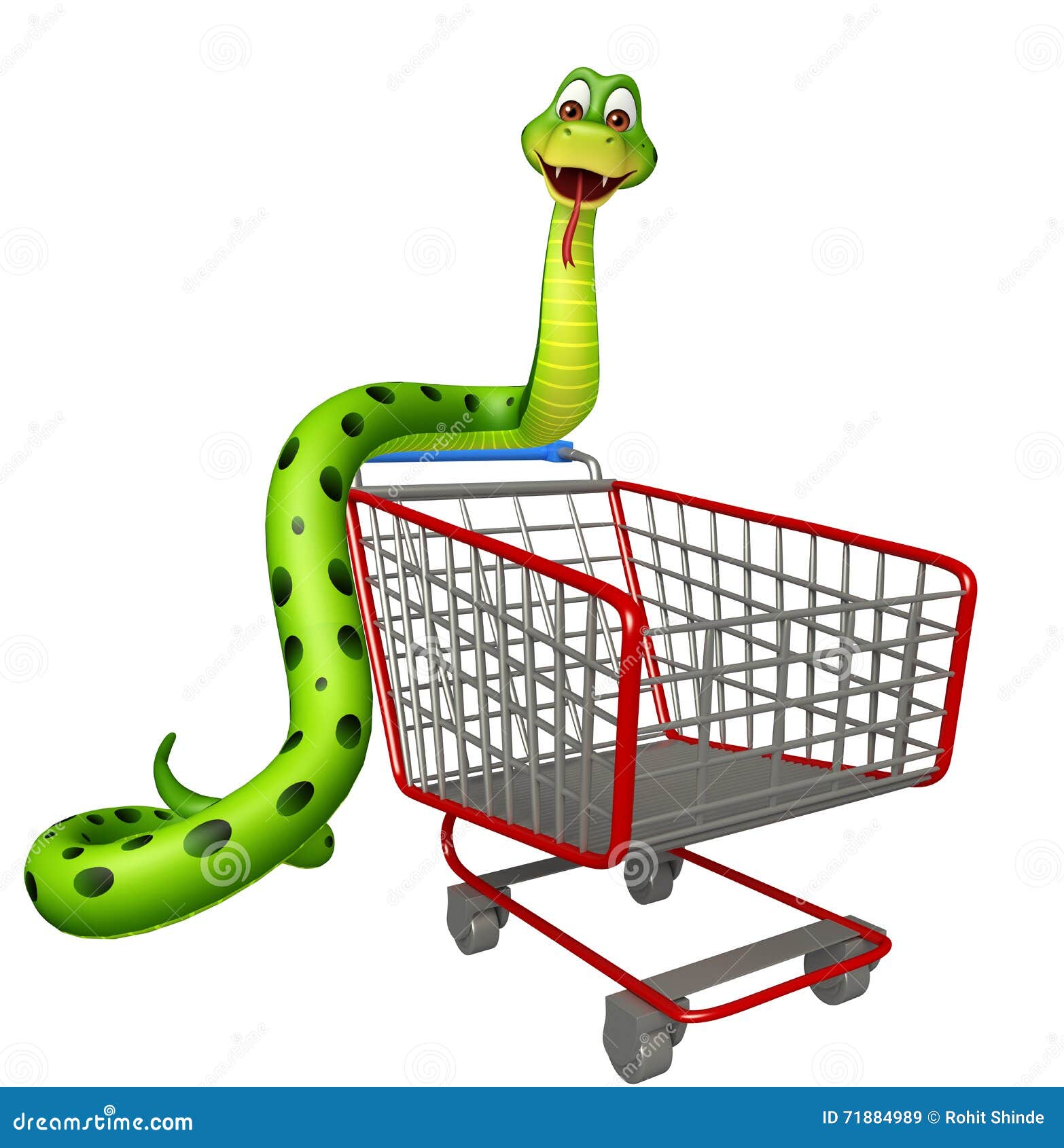 Snake Cartoon Character with Trolly Stock Illustration - Illustration ...