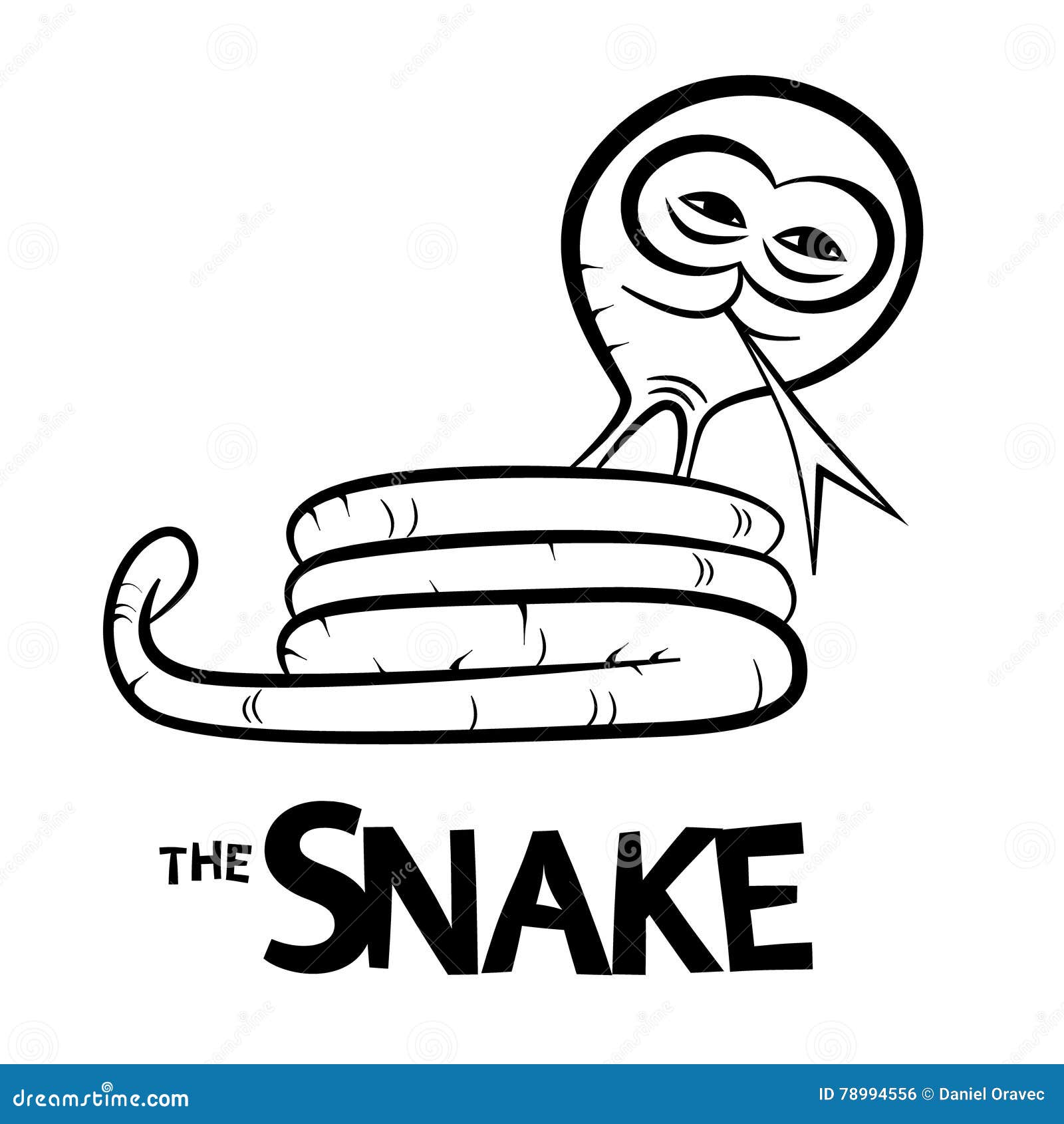 Snake Cartoon stock vector. Illustration of reptile, outlined - 78994556