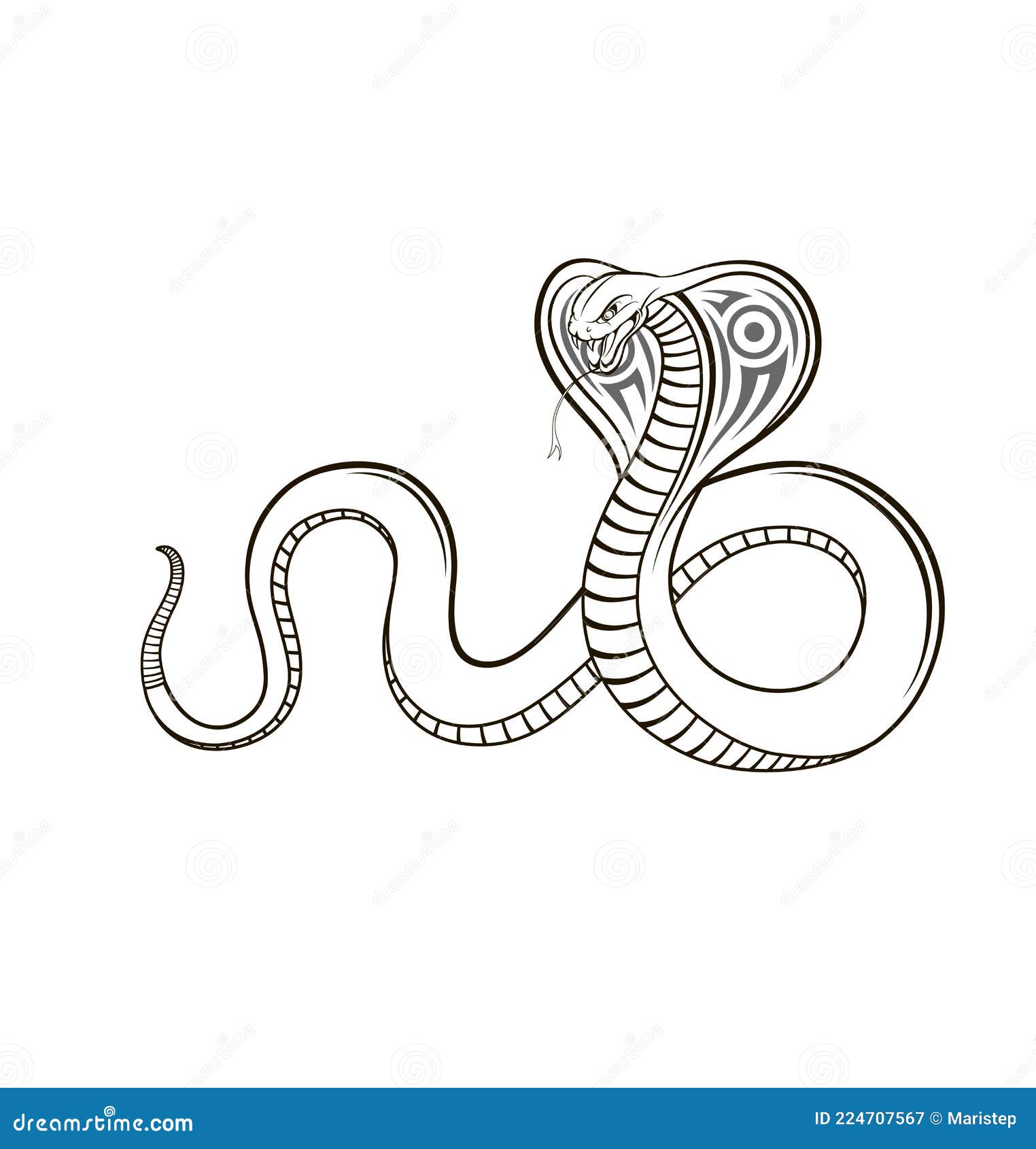 Snake, Cobra in the Form of a Trible Tattoo Stock Vector - Illustration ...