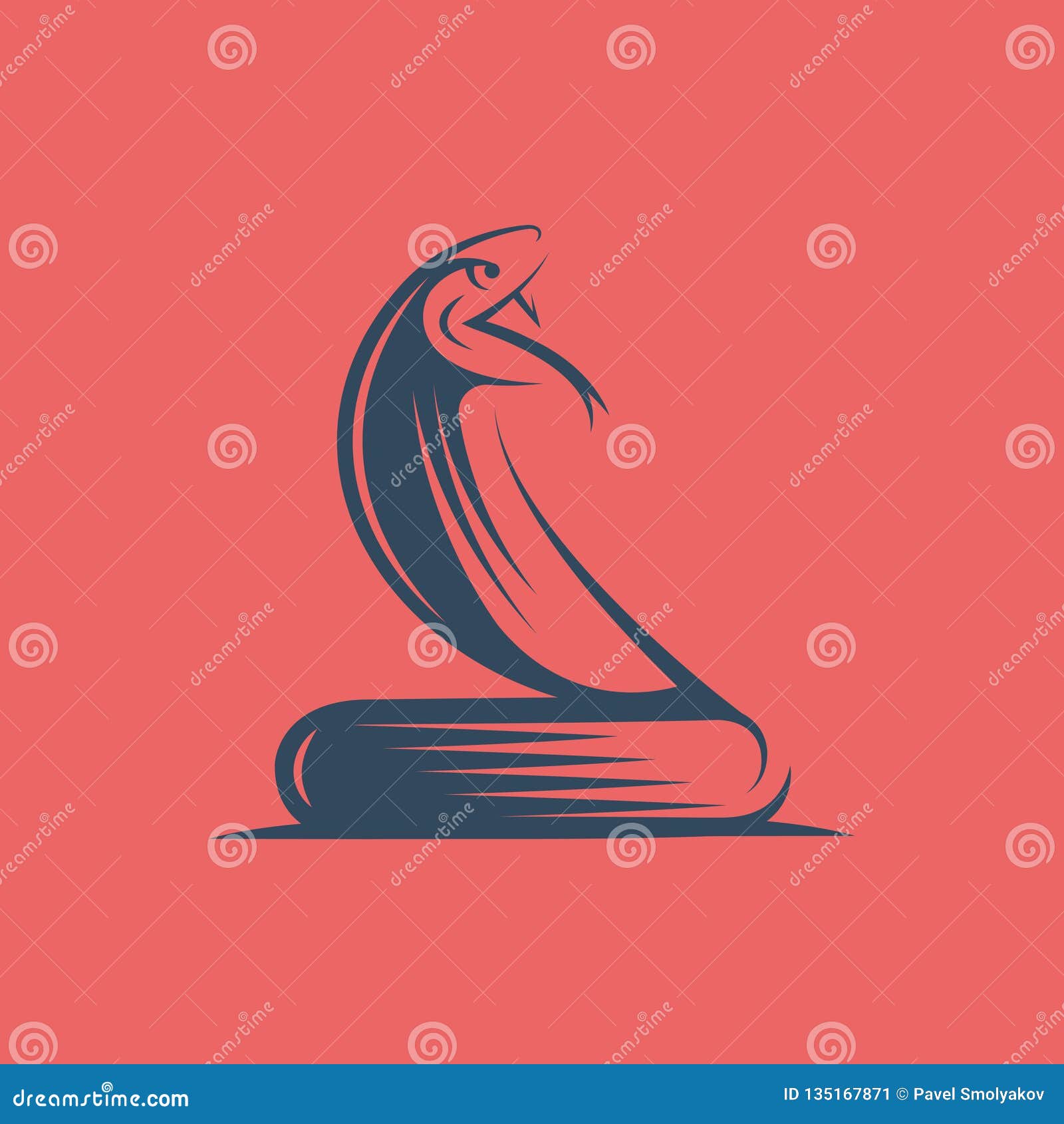 Snake cobra, vector icon stock vector. Illustration of shape - 135167871