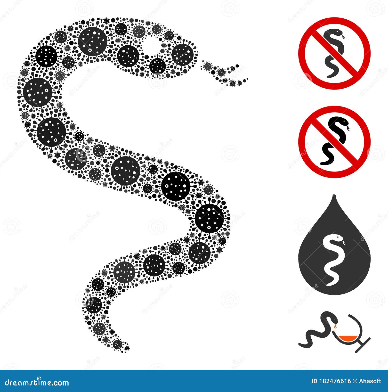 Snake Collage of CoronaVirus Elements Stock Illustration - Illustration ...