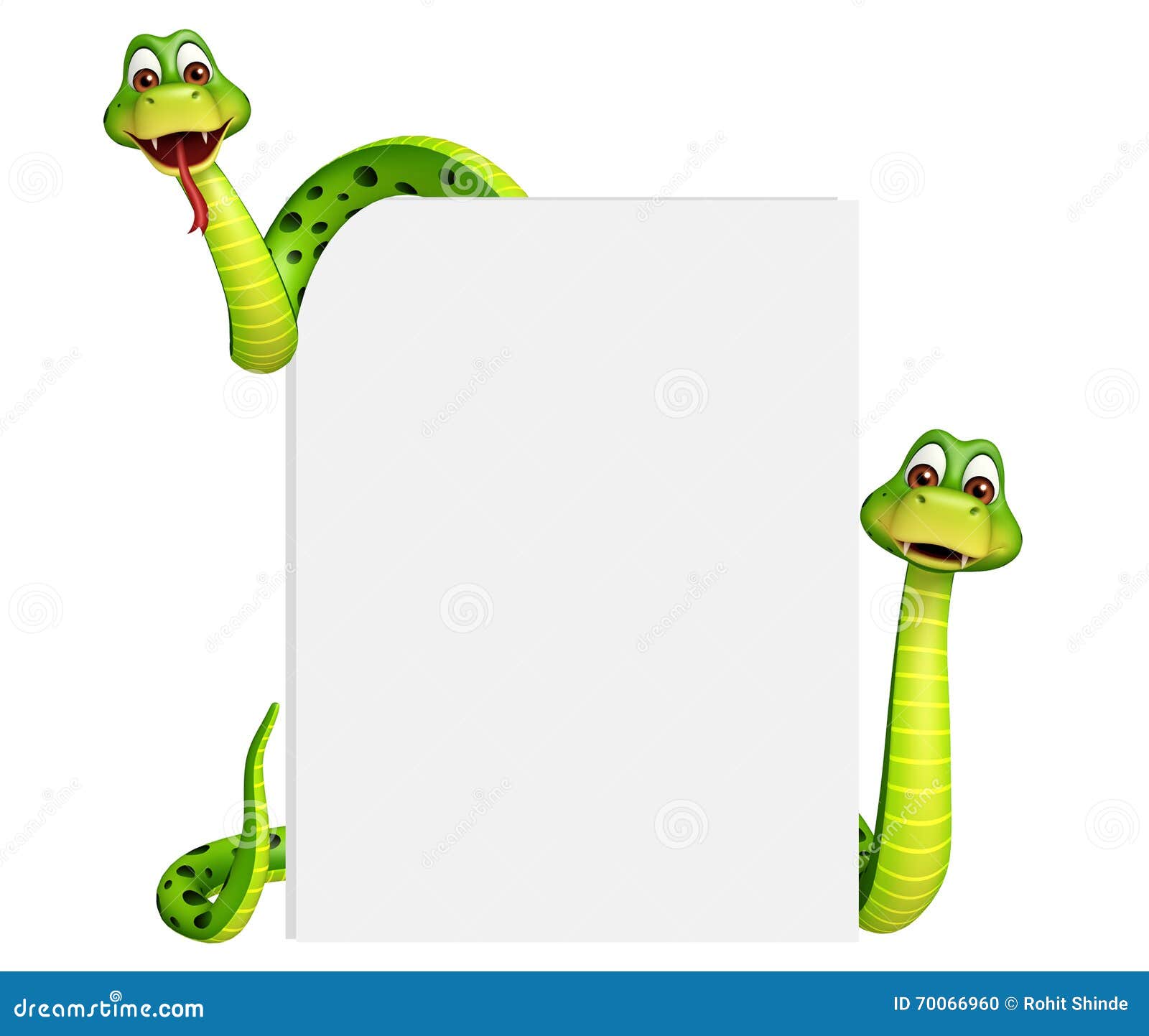 Snake Collection with White Board Stock Illustration - Illustration of ...