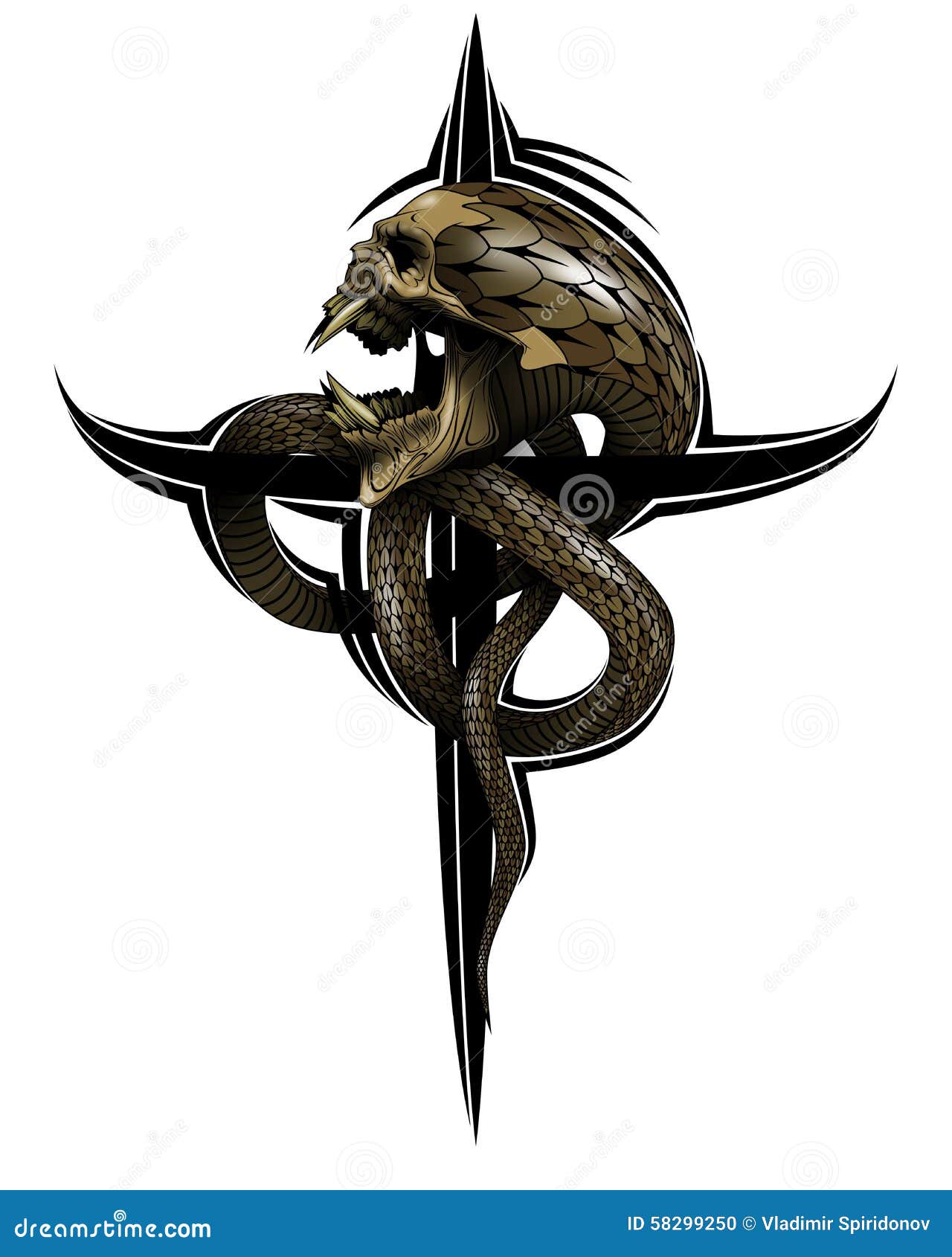 Snake stock illustration. Illustration of pattern, cross - 58299250
