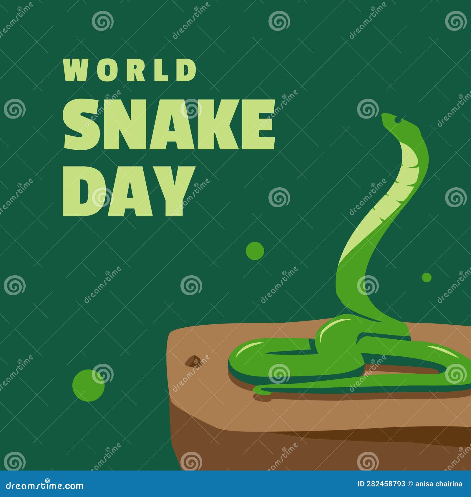 Snake Day Flat Illustration Event Stock Vector - Illustration of snake ...