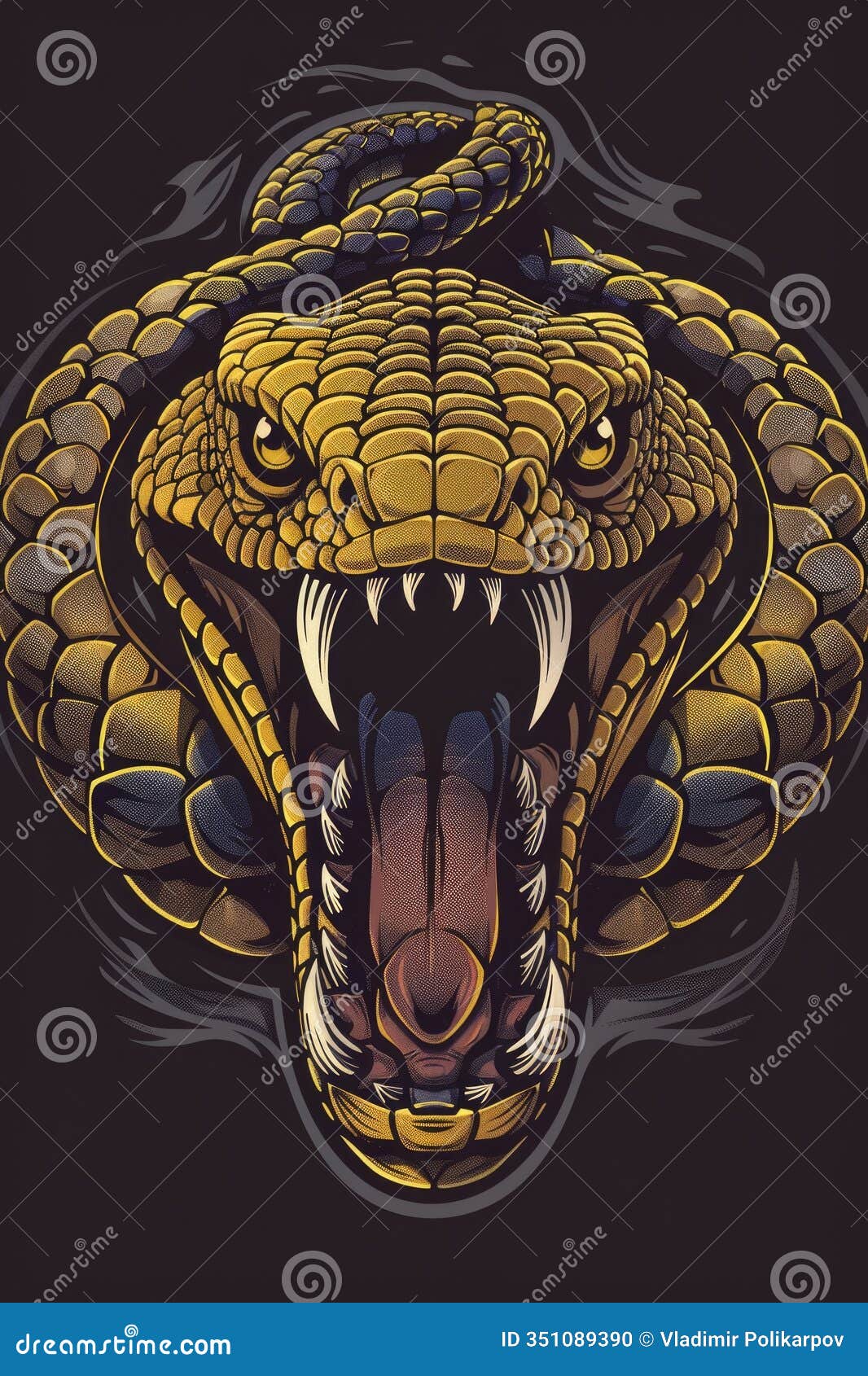 A Snake Displaying Its Teeth. Suitable for Educational Materials Stock ...