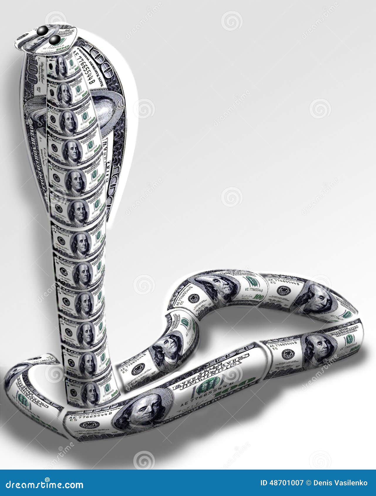 Snake of dollars stock illustration. Illustration of heap - 48701007