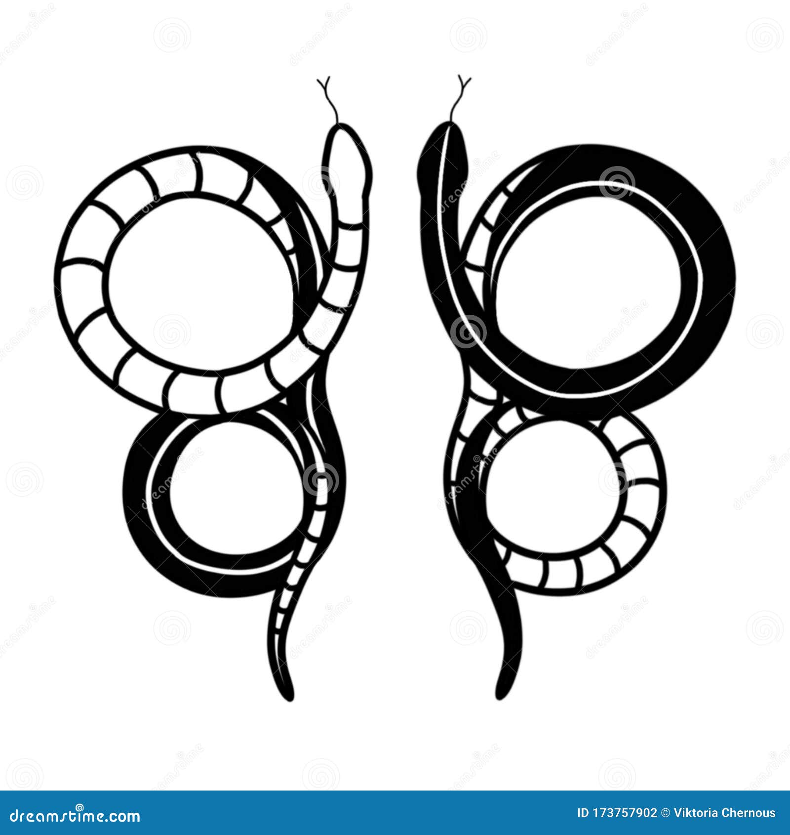 Snake Doodle Icon, Traditional Tattoo Illustration Stock Illustration ...