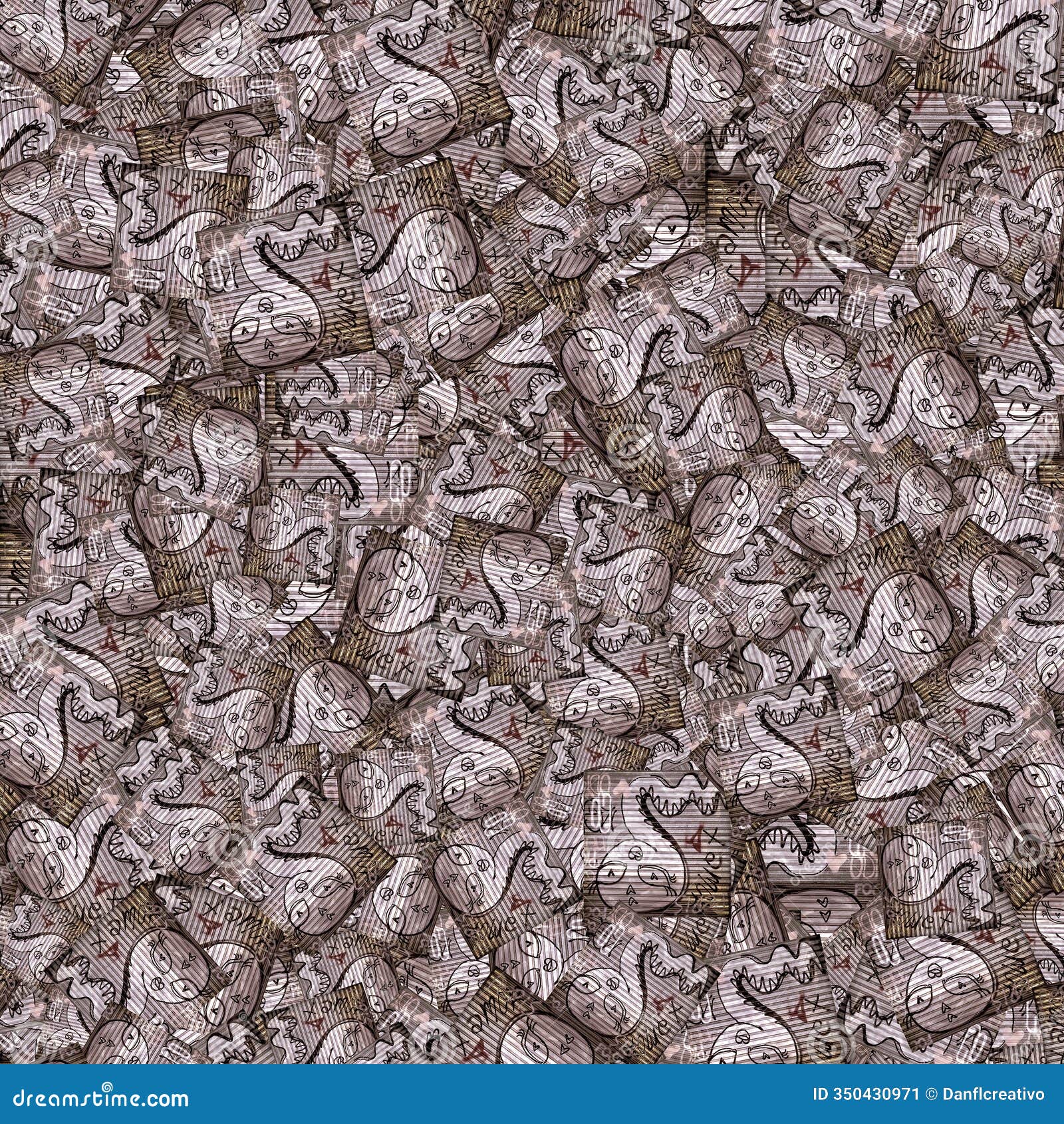 Snake Drawing Graffiti at Closed Garage Motif Random Pattern Stock ...