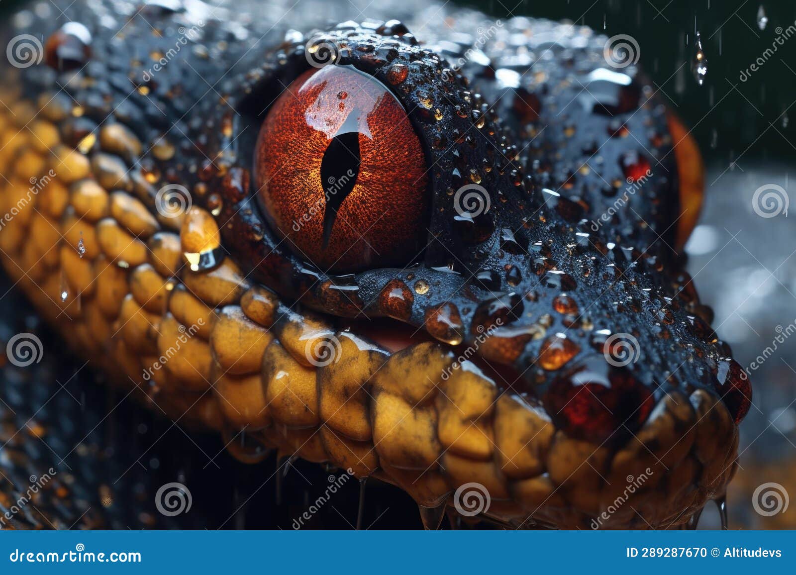 Snake Fangs and Venom Droplets Macro Shot Stock Illustration ...
