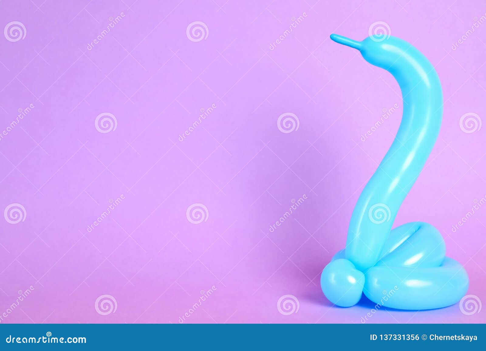 Snake Figure Made Of Modelling Balloon On Color Background. Royalty ...