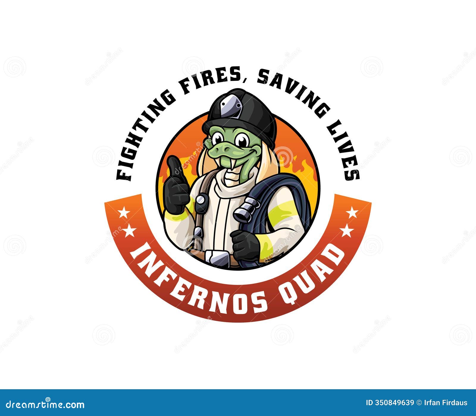 Snake Firefighter Mascot Logo Stock Illustration - Illustration of ...