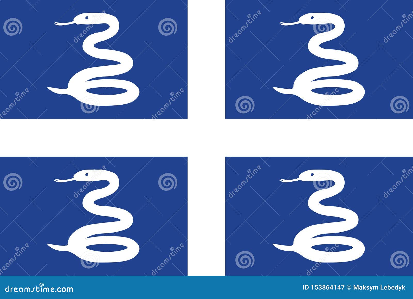 Snake Flag Of Martinique. Vector Illustration. World Flag ...