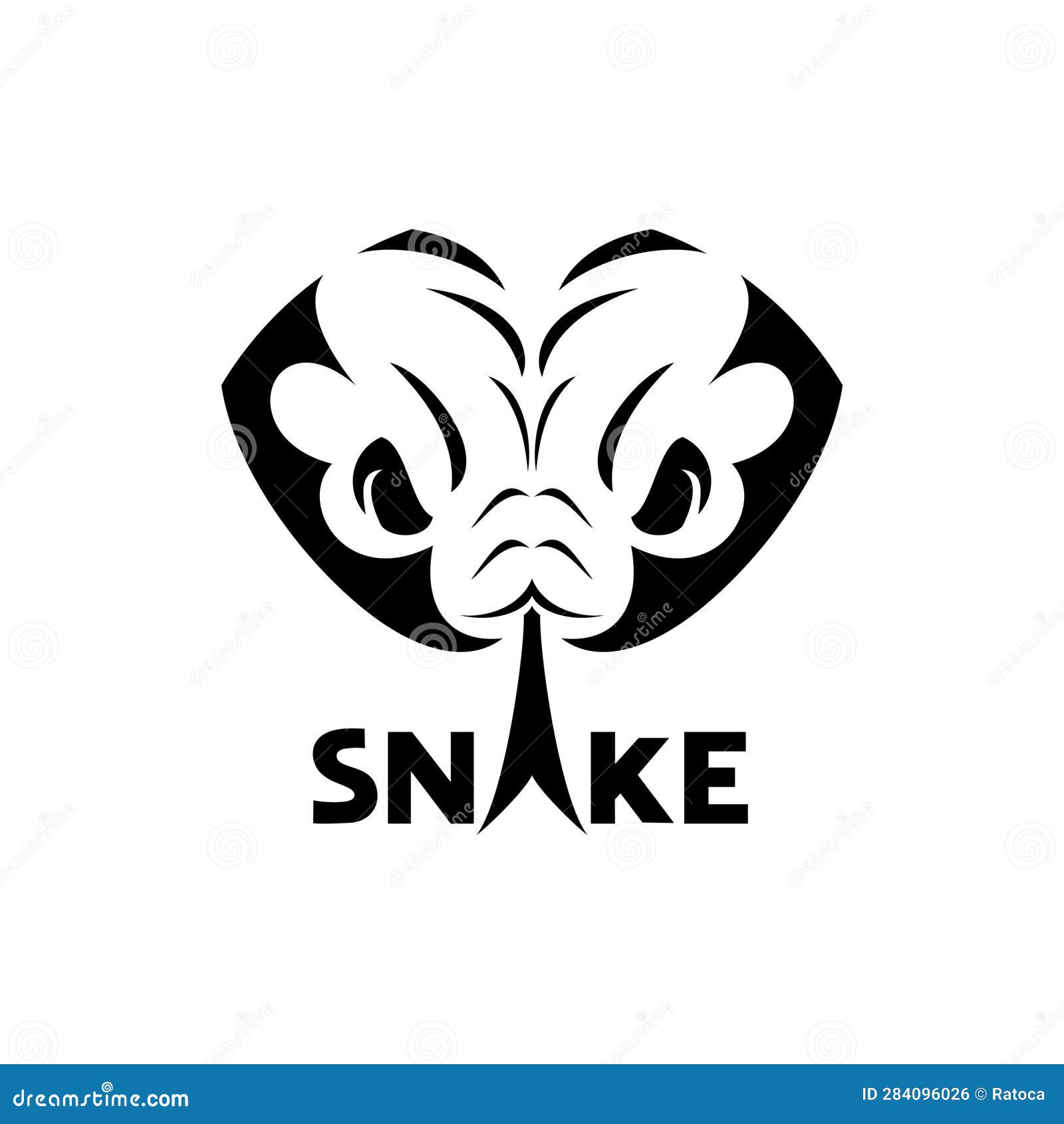 Snake flat illustration stock vector. Illustration of drawing - 284096026