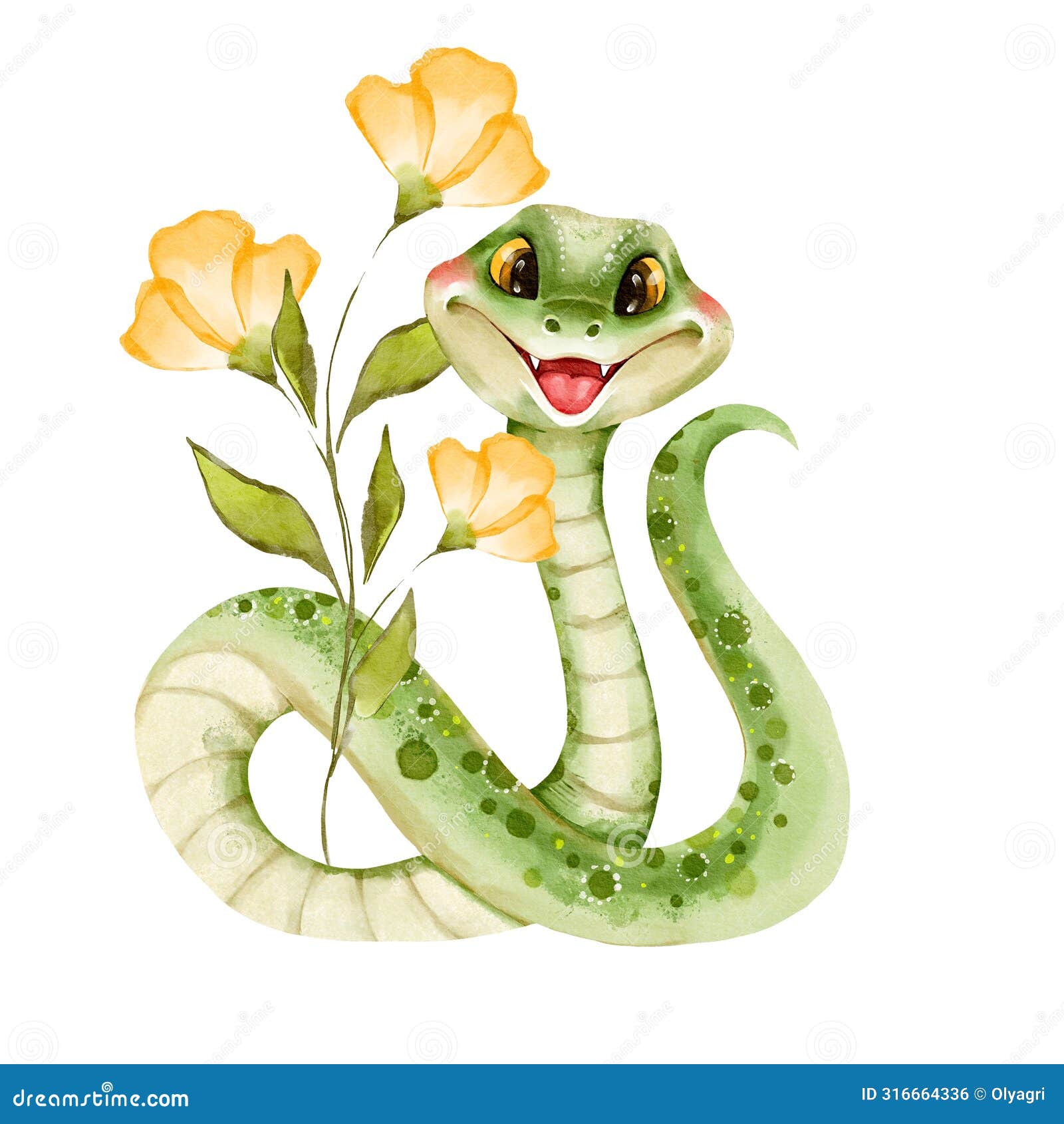 Serpent. Floral Snake Isolated On White. Pink Snake Roses Flowers ...