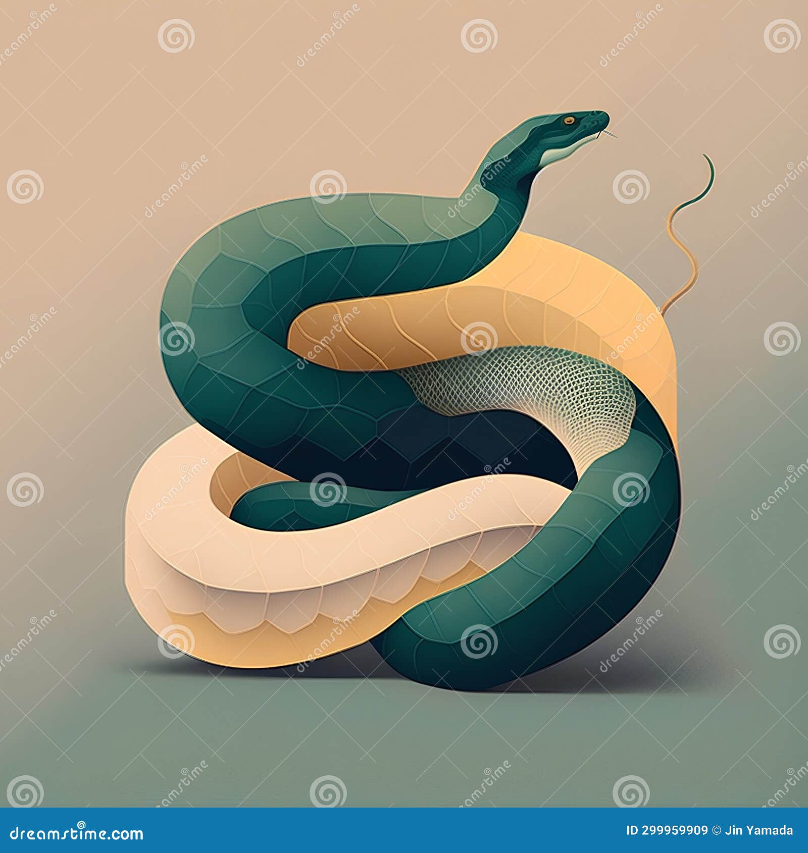 Snake in the Form of a Snake. 3d Rendering, 3d Illustration Stock ...