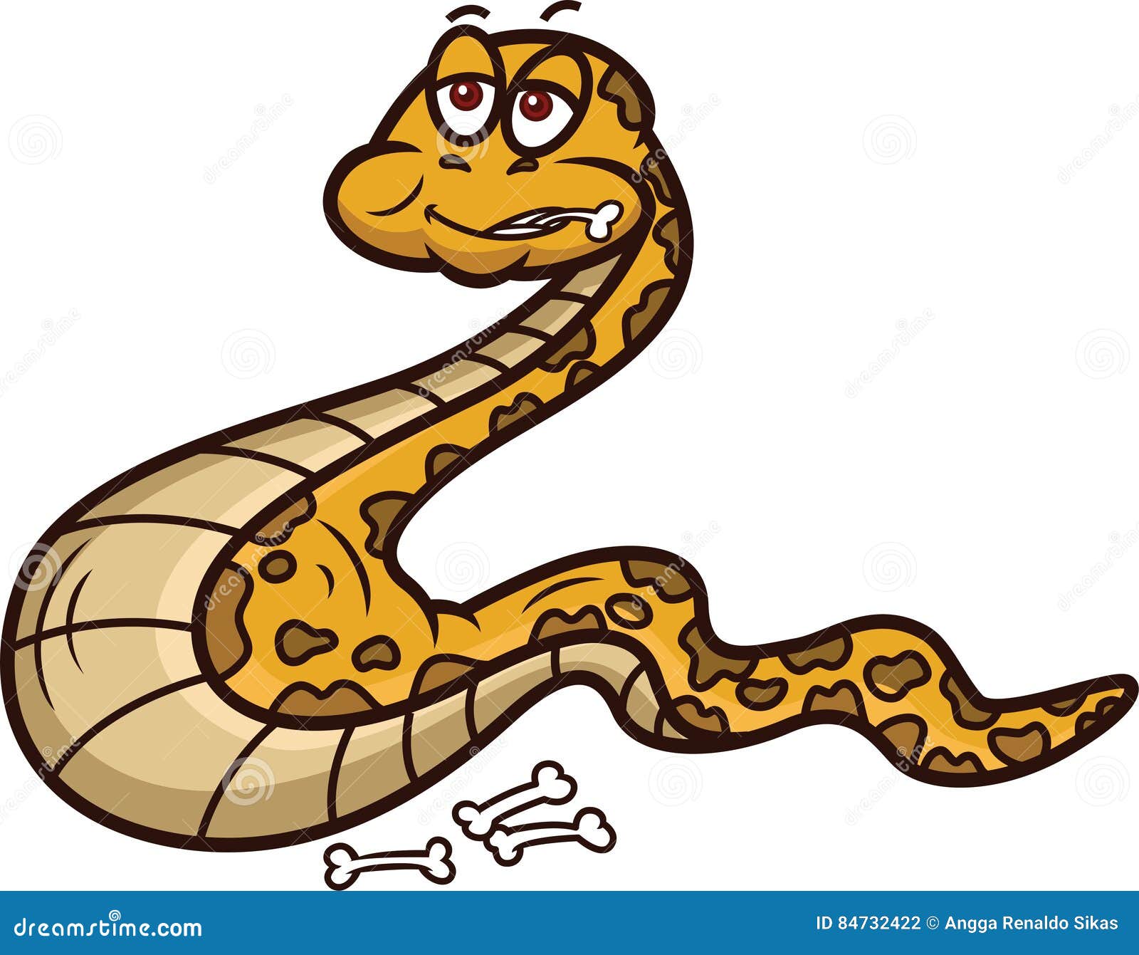 Snake Getting Full from Eating Cartoon Stock Vector - Illustration of ...