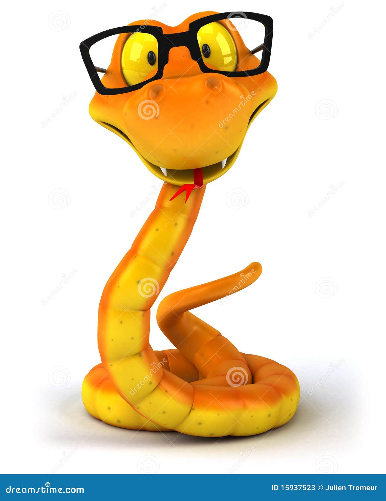 Snake with glasses stock illustration. Illustration of danger - 15937523