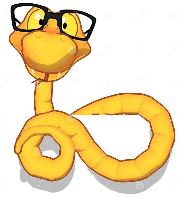 Snake with glasses stock illustration. Illustration of venom - 16882668