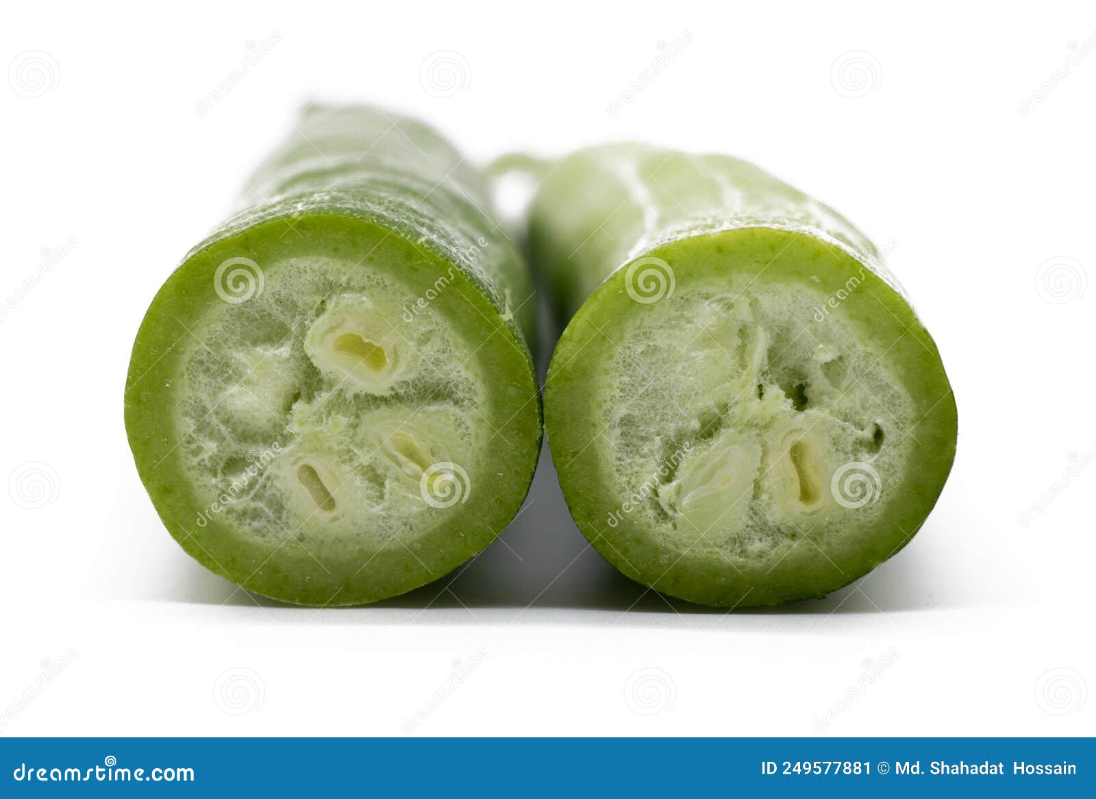 Snake Gourd Slices Over White Background Stock Image - Image of vitamin ...