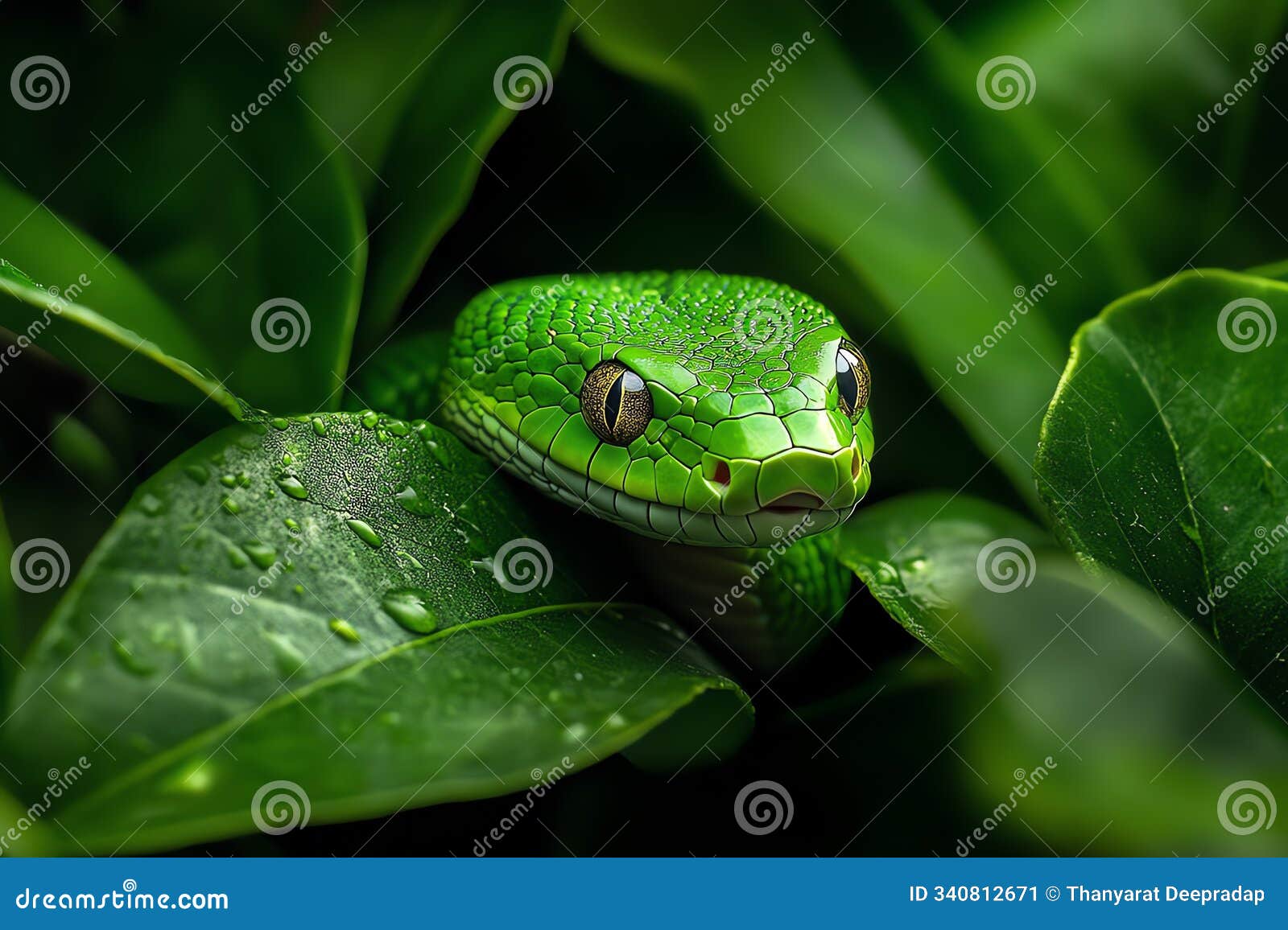 Snake Green, Forest, and Mystery Visualized in a Dense Forest Where a ...