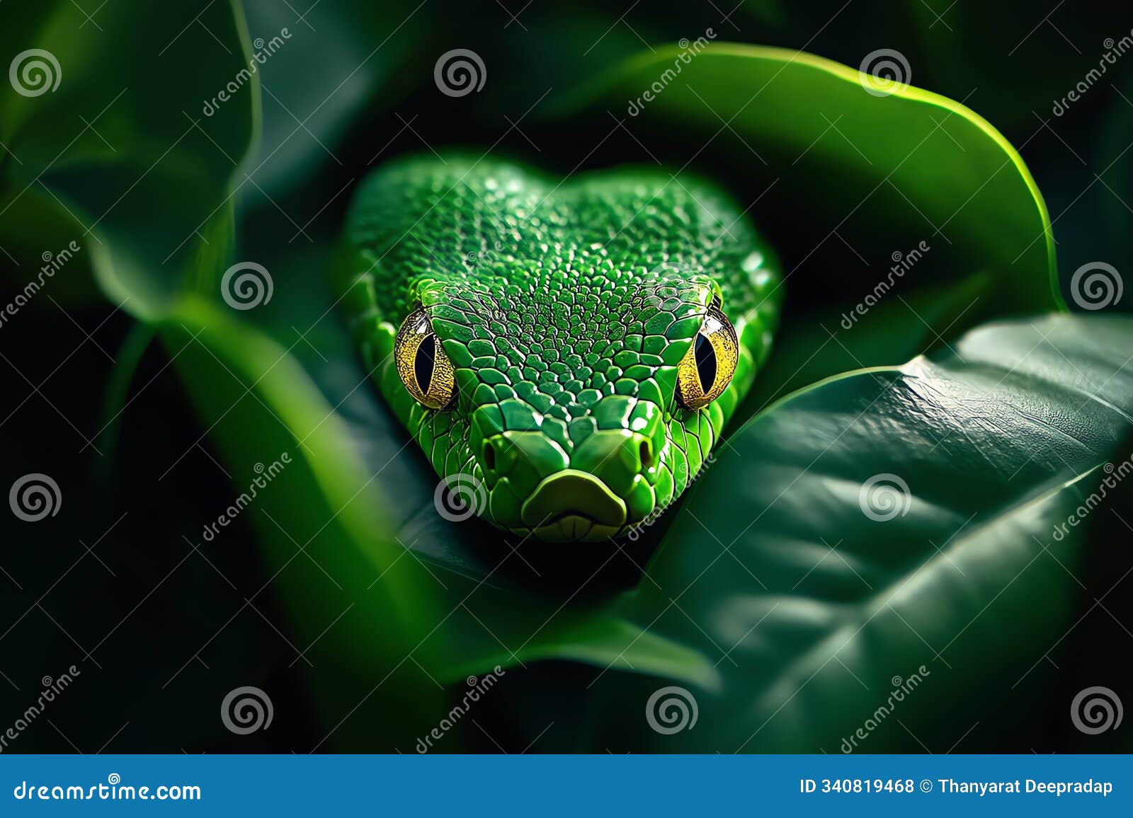 Snake Green, Forest, and Mystery Visualized in a Dense Forest Where a ...