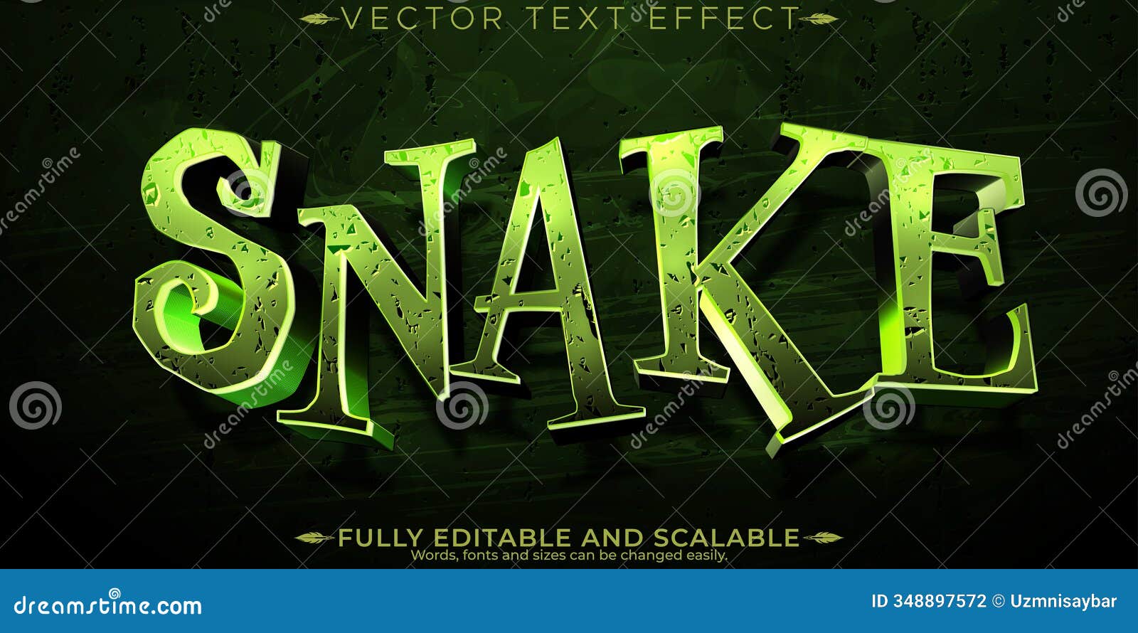Snake Green Text Effect, Editable Viper and Cobra Font Style Stock Vector - Illustration of ...