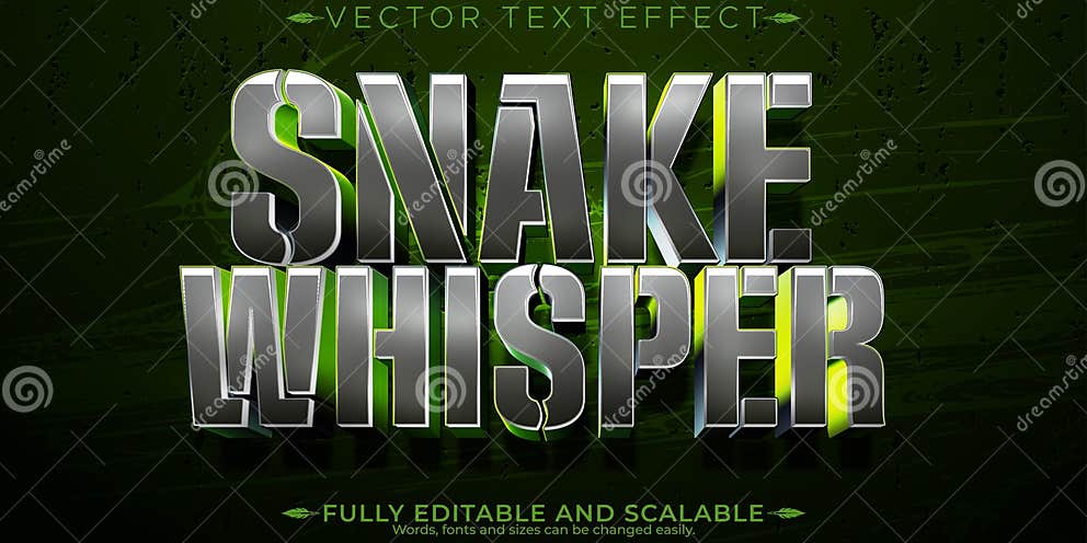 Snake Green Text Effect, Editable Viper and Cobra Font Style Stock Vector - Illustration of ...
