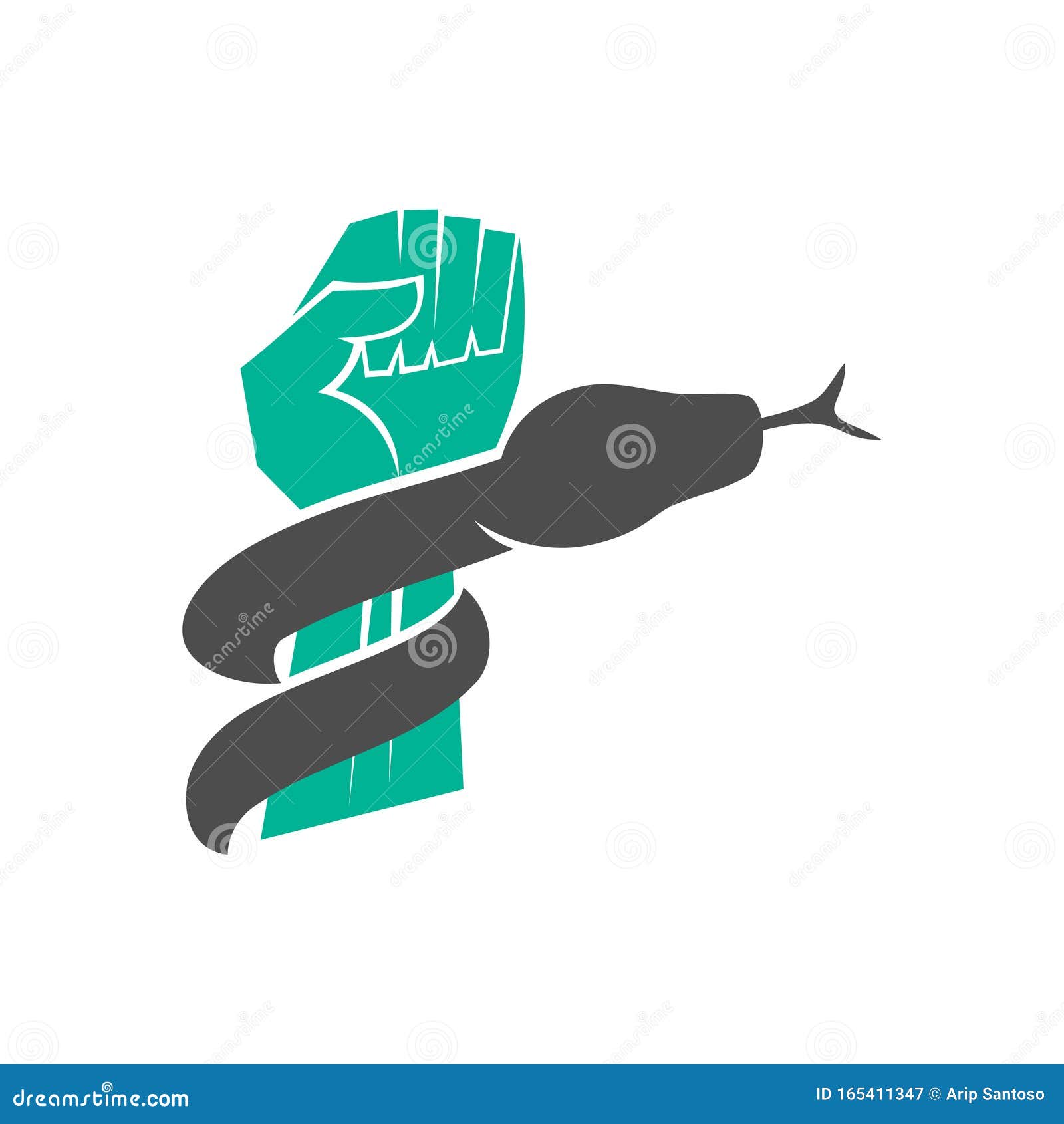 Snake Hand Logo Template Design Vector Illustration Isolated Stock ...