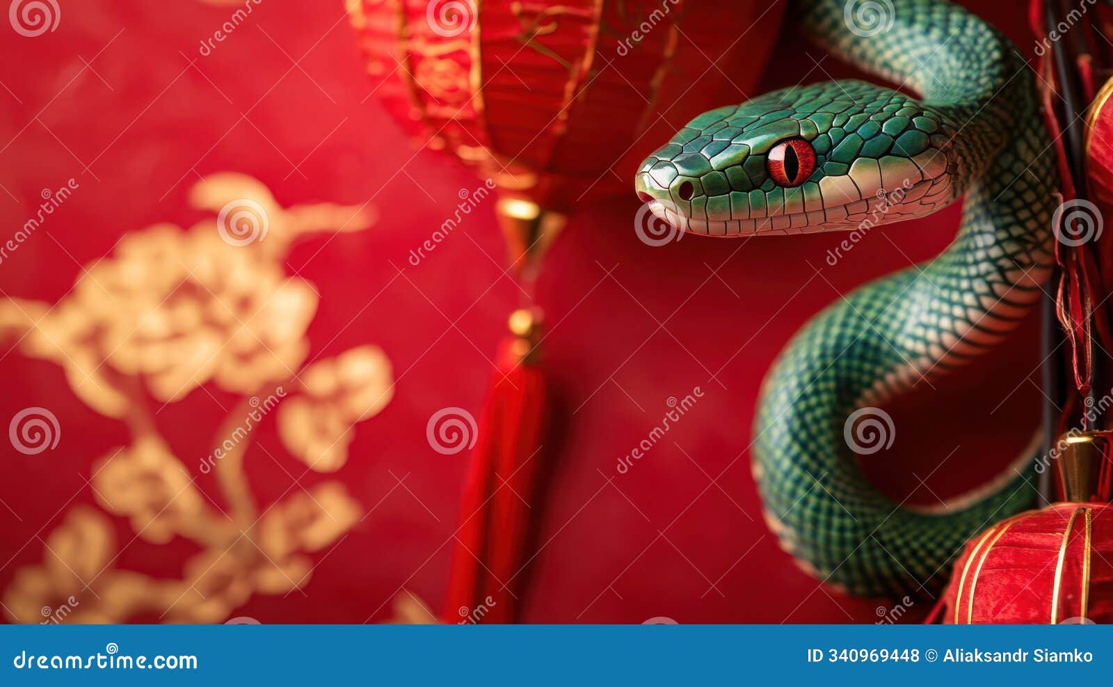 A Snake is Hanging on a Red Wall Stock Illustration - Illustration of ...