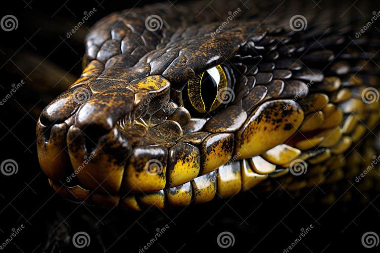 Snake Head with Large Eyes Close-up Stock Illustration - Illustration ... Snake Head with Large Eyes Close-up Stock Illustration - Illustration ...