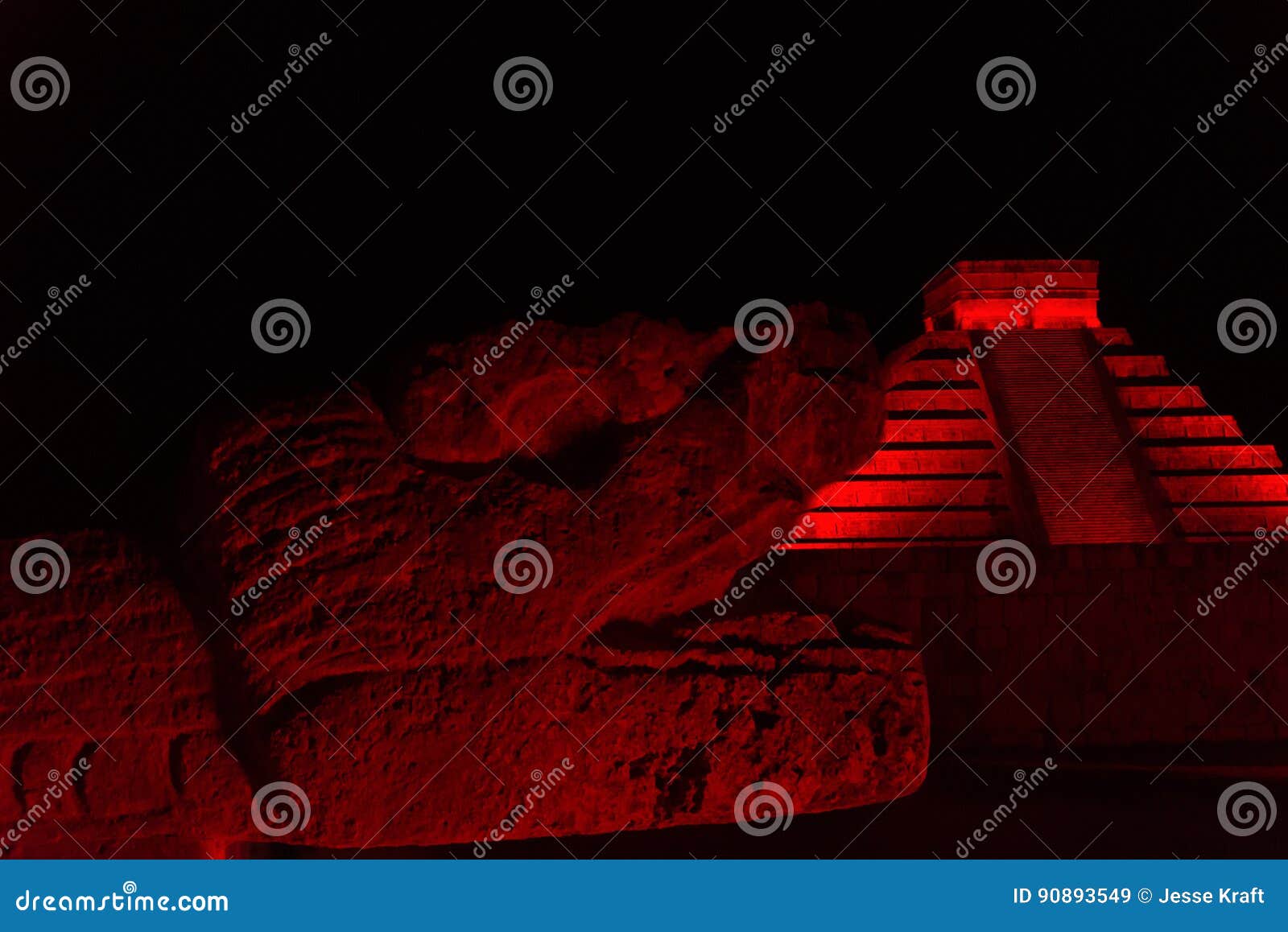 Snake Head and Pyramid stock image. Image of show, mexico - 90893549