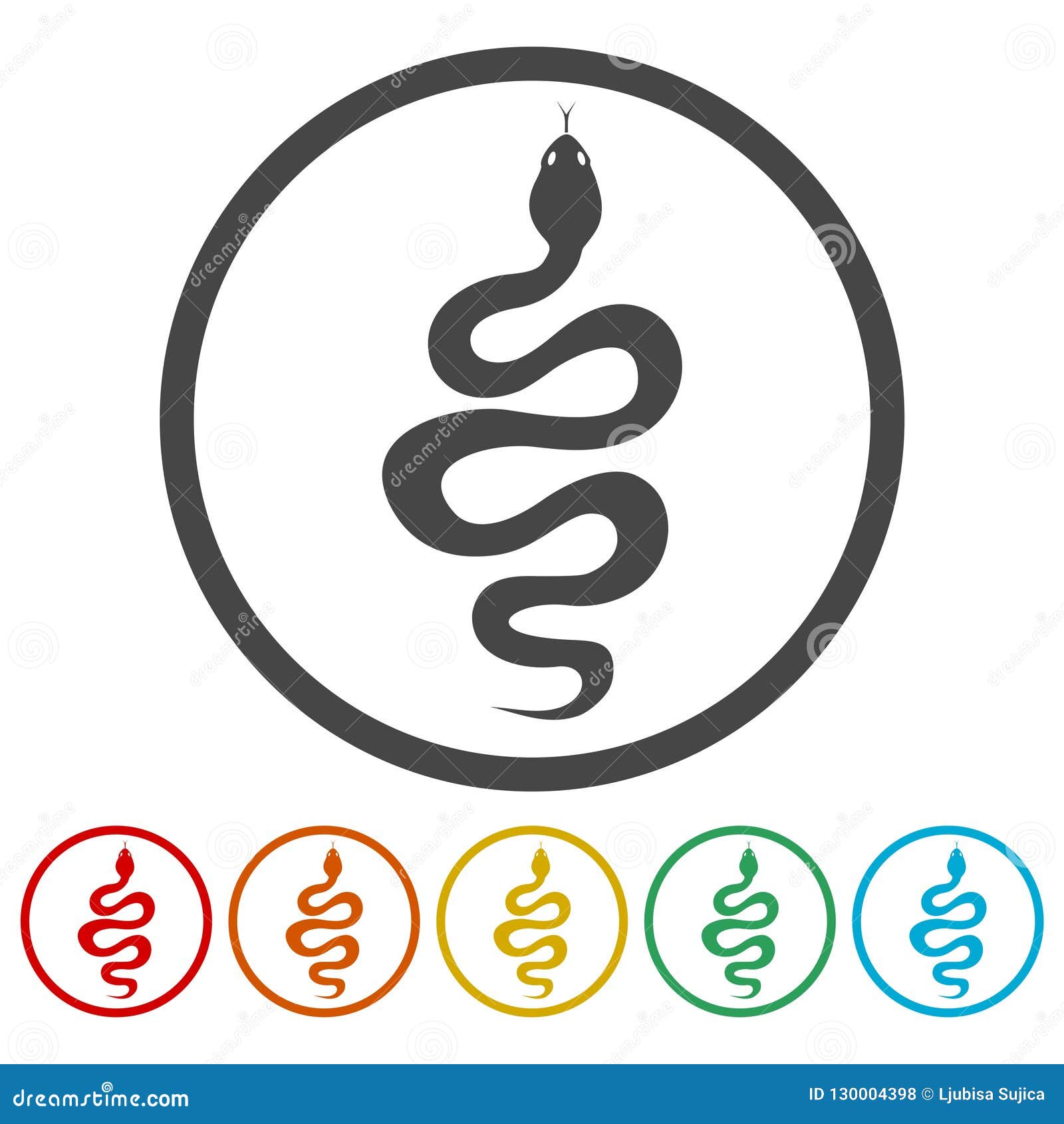 Snake icon set - vector stock vector. Illustration of painted - 130004398