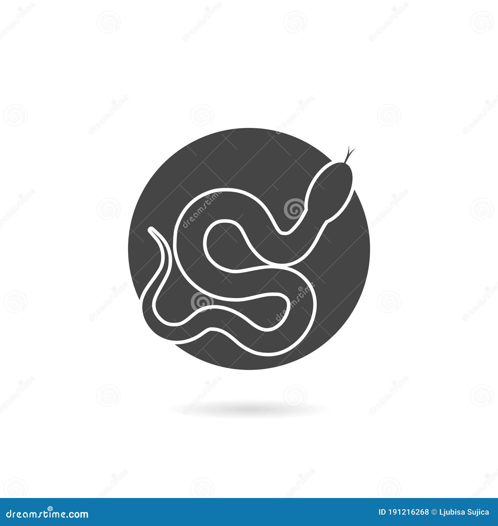 Snake icon with shadow stock illustration. Illustration of herpetology ...