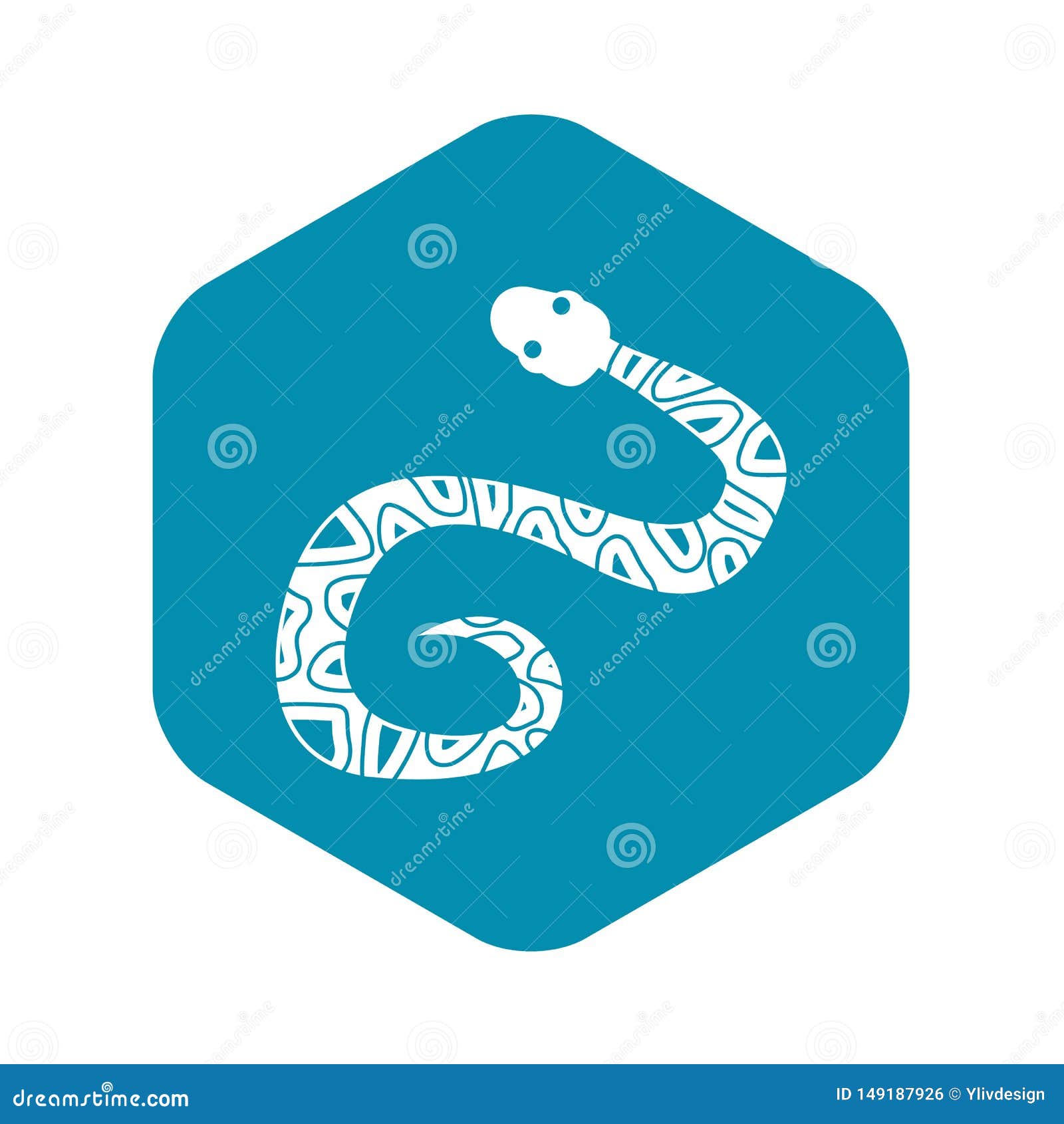 Snake icon, simple style stock vector. Illustration of reptilian ...