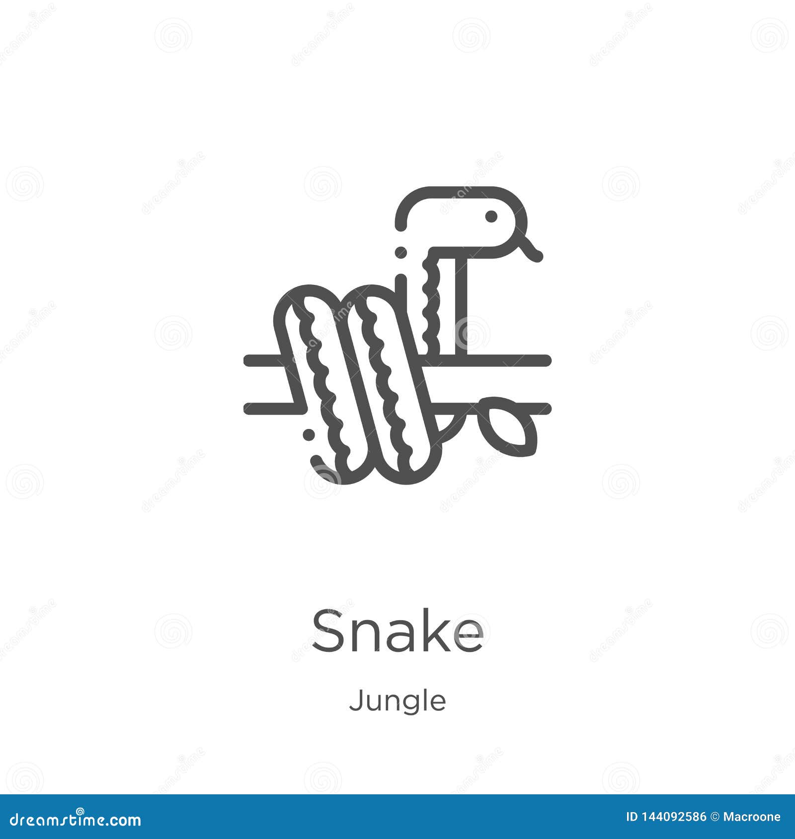 Snake Icon Vector from Jungle Collection. Thin Line Snake Outline Icon ...