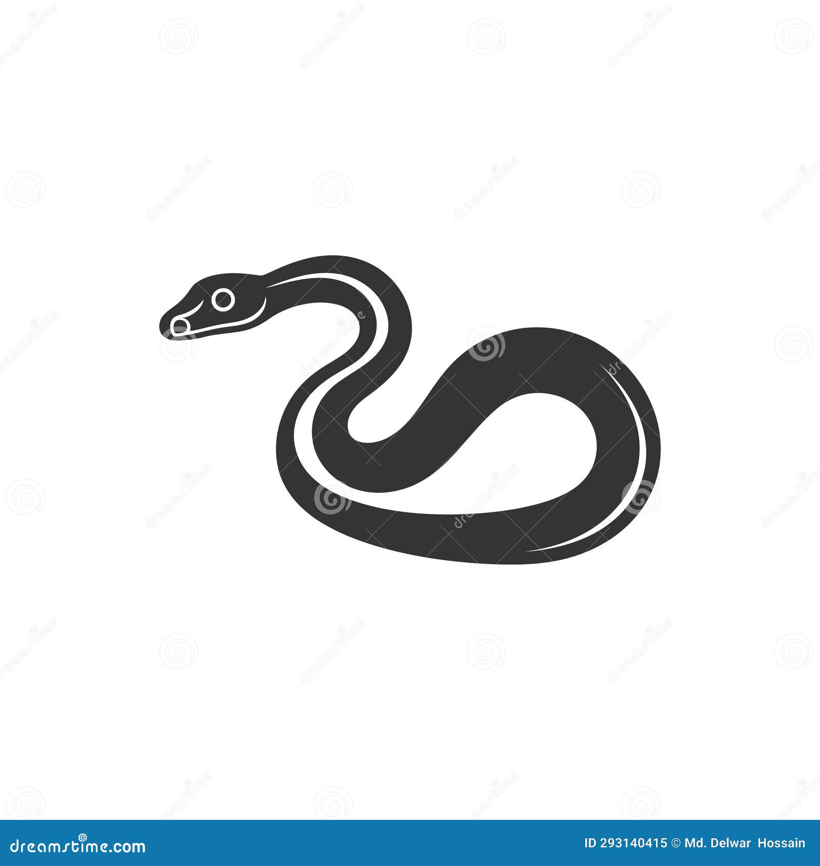 Snake icon stock vector. Illustration of viper, white - 293140415