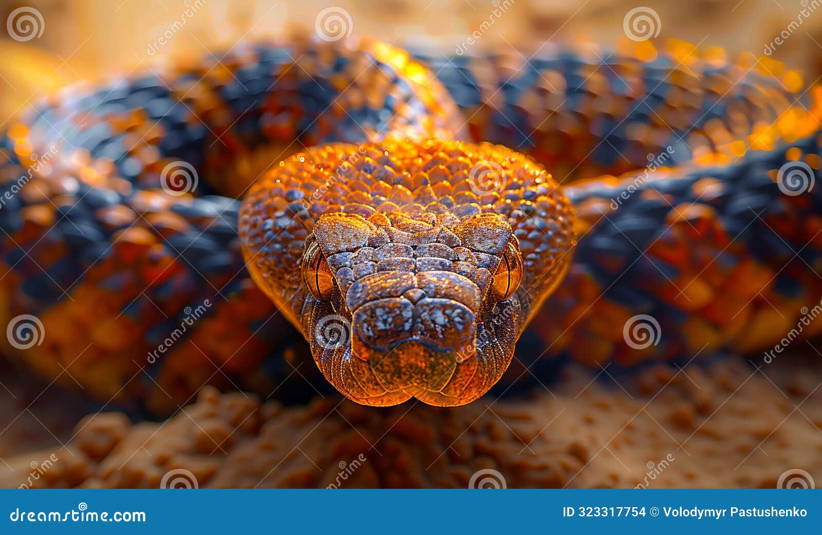 A Snake with Its Head in the Sand Stock Photo - Image of elapidae, head ...