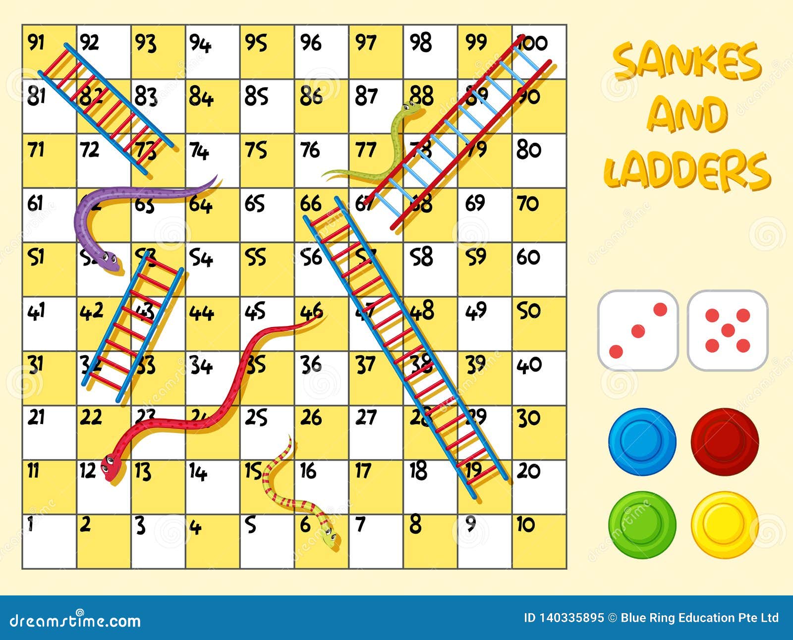 A snake ladder board game stock vector. Illustration of happy - 140335895 A snake ladder board game stock vector. Illustration of happy - 140335895